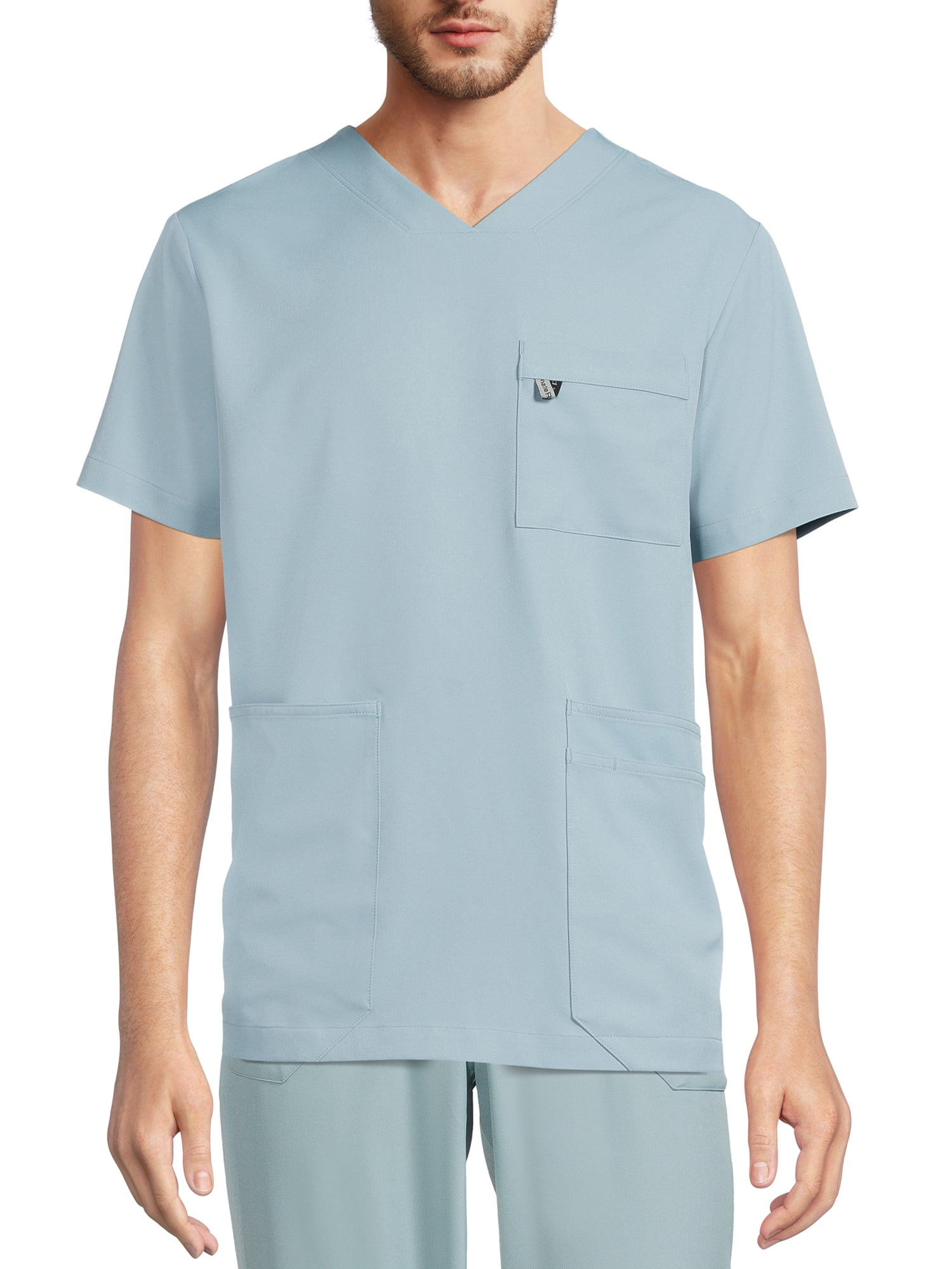 ClimateRight by Cuddl Duds Men's Woven Twill V-Neck Scrub Top - Walmart.com