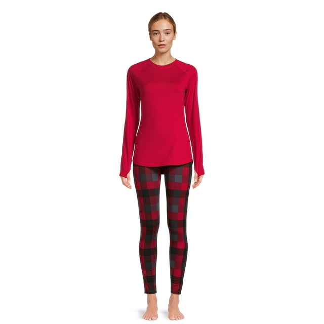 ClimateRight by Cuddl Duds Women's Base Layer Jersey Thermal Top and ...