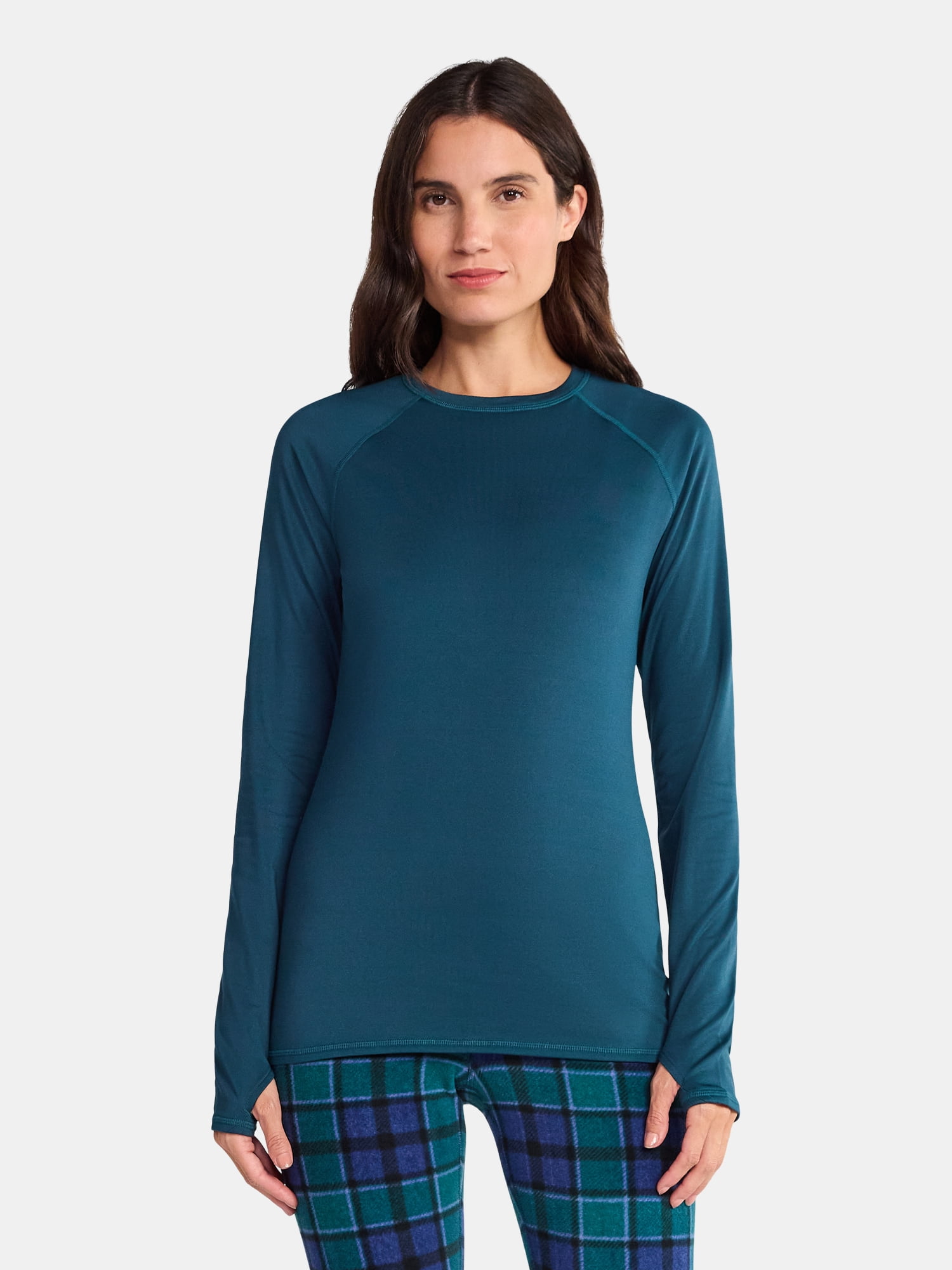 ClimateRight by Cuddl Duds Women's Warm Plush Warmth Crew Neck Base ...