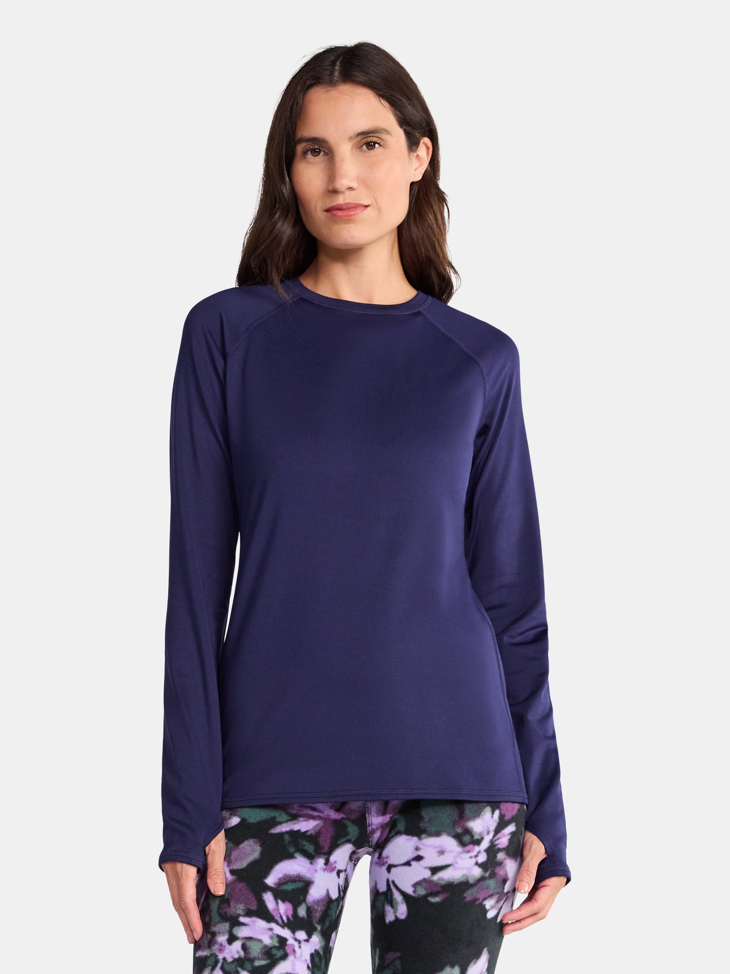 ClimateRight by Cuddl Duds Women's Plush Warmth Crew Neck Base Layer ...