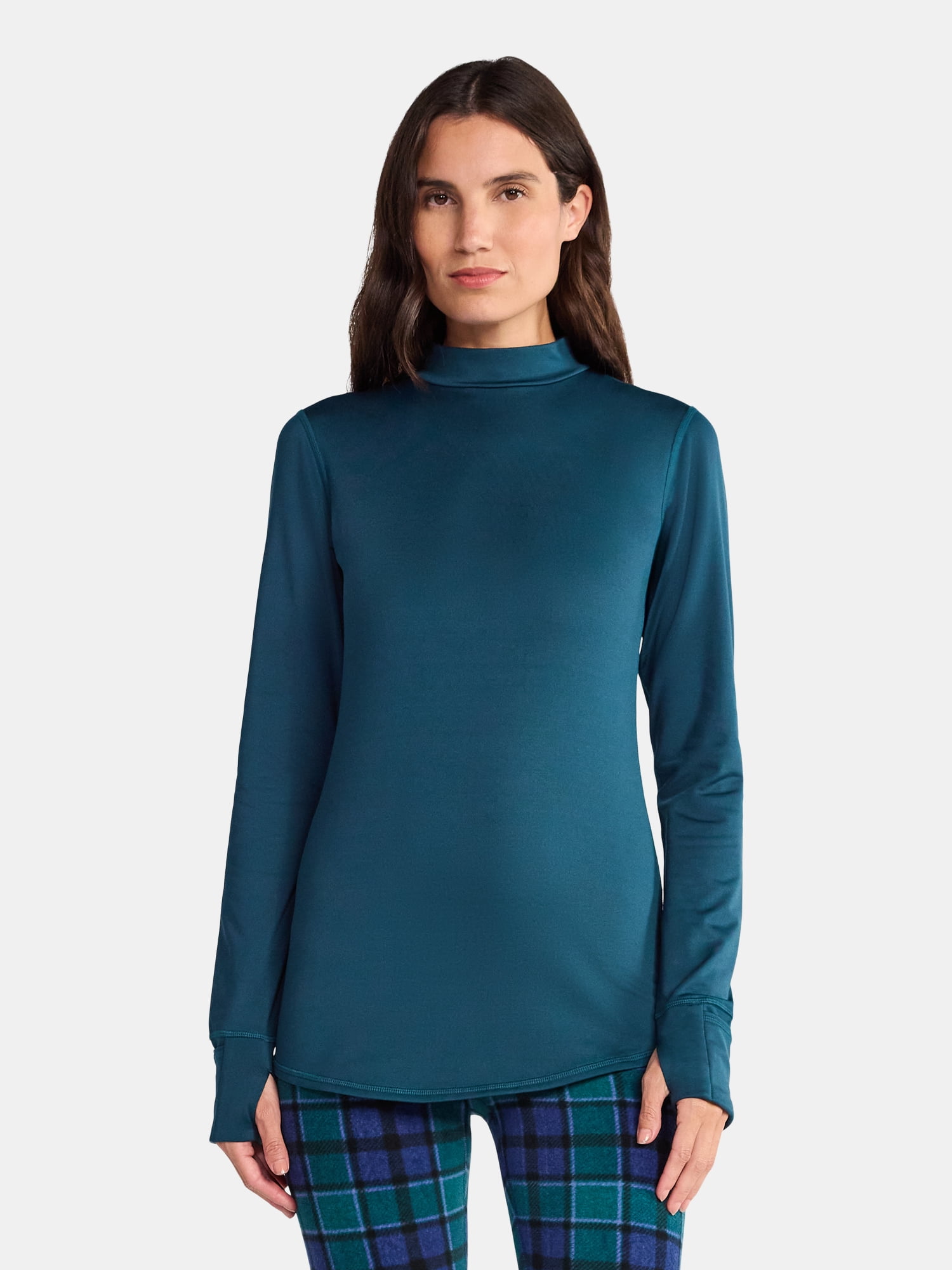ClimateRight by Cuddl Duds Women's Plush Warmth Mock Neck Base Layer ...