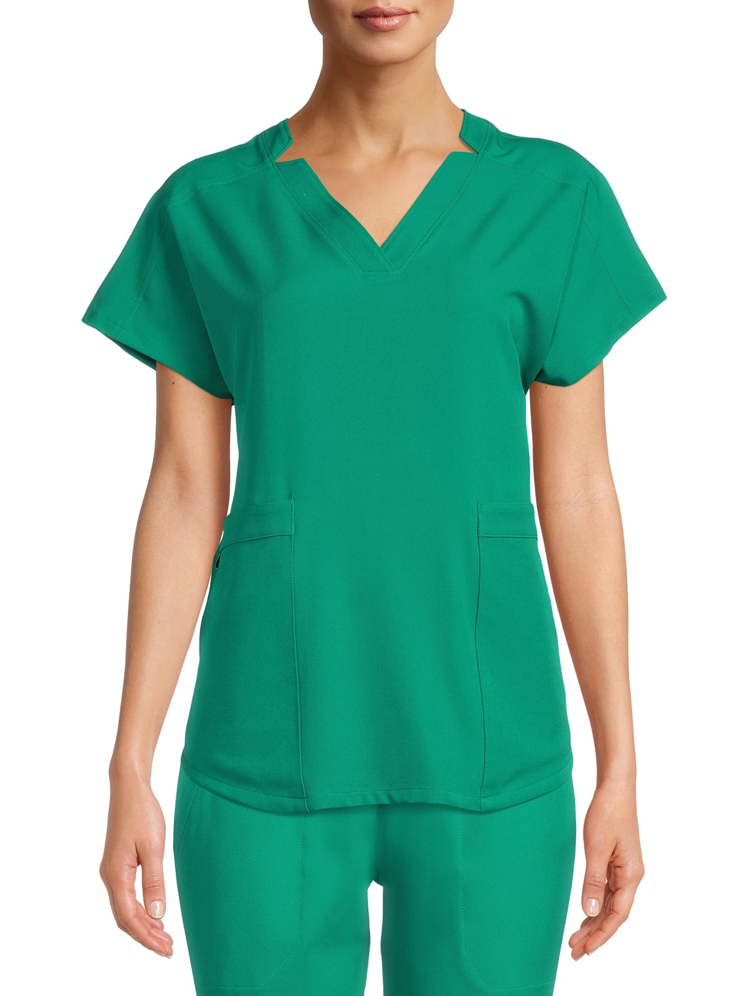 ClimateRight by Cuddl Duds Women’s and Women's Plus V-Neck Scrub Top ...