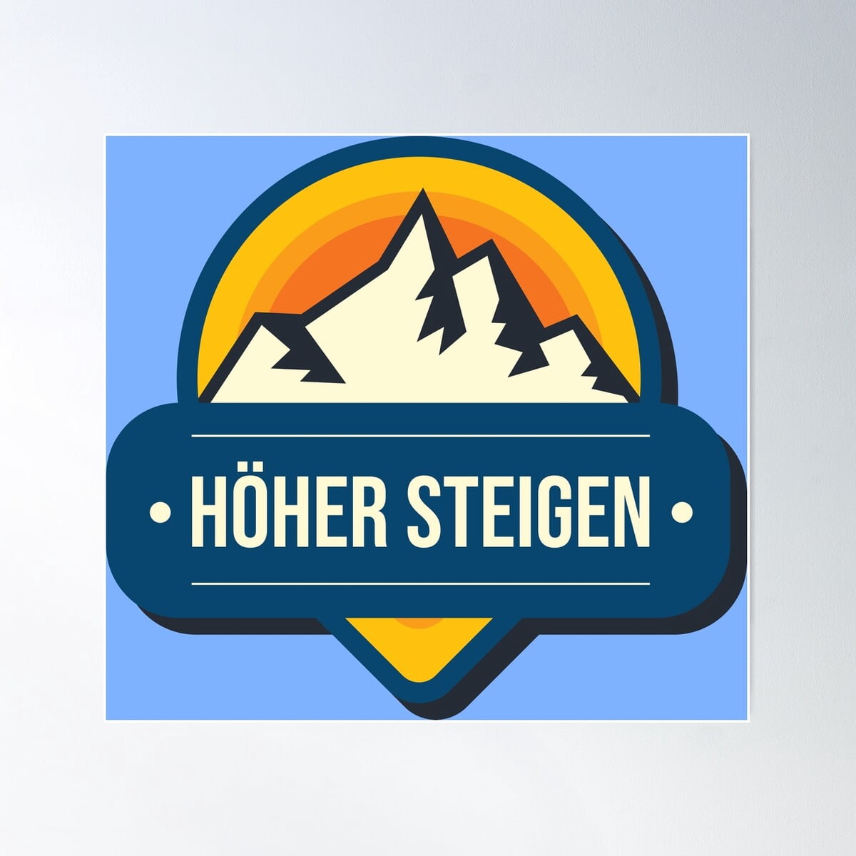 Climb Higher | German Hiking Poster Wall Art, Modern Wall Decor For ...
