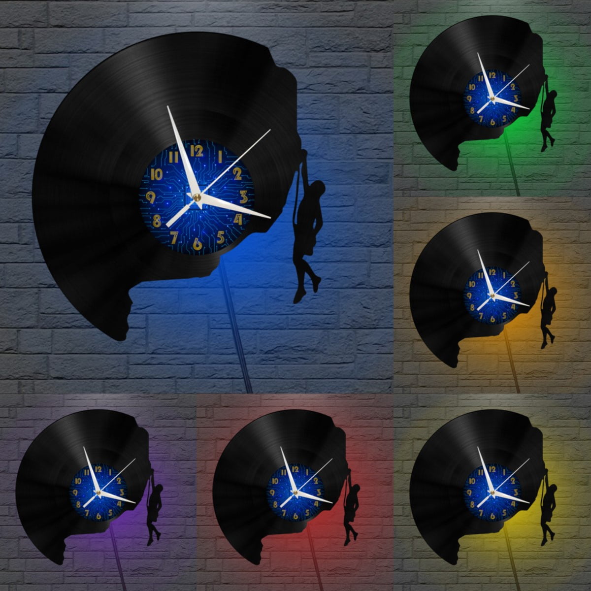 Climb Mountains Vinyl Wall Clock, Vinyl Record Clock Wall Art Silent ...