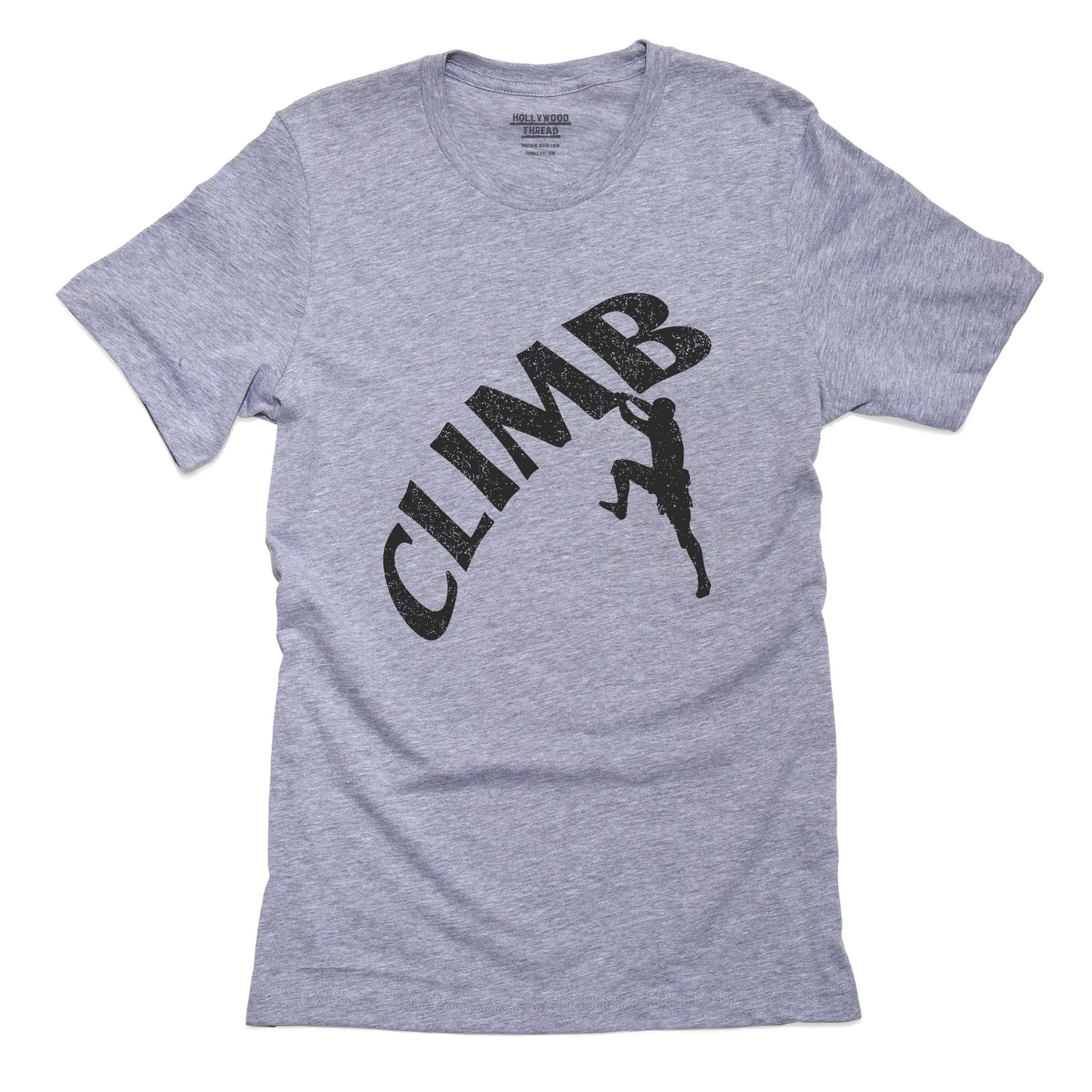 Climb Word Art with Rock Climber Climbing Men's Grey T-Shirt - Walmart.com