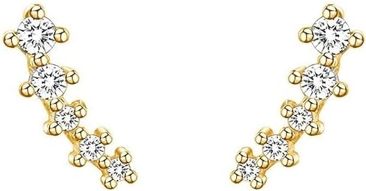 Climber Earring - Dainty Hammered Ear Crawler Simple Minimalist 14K ...