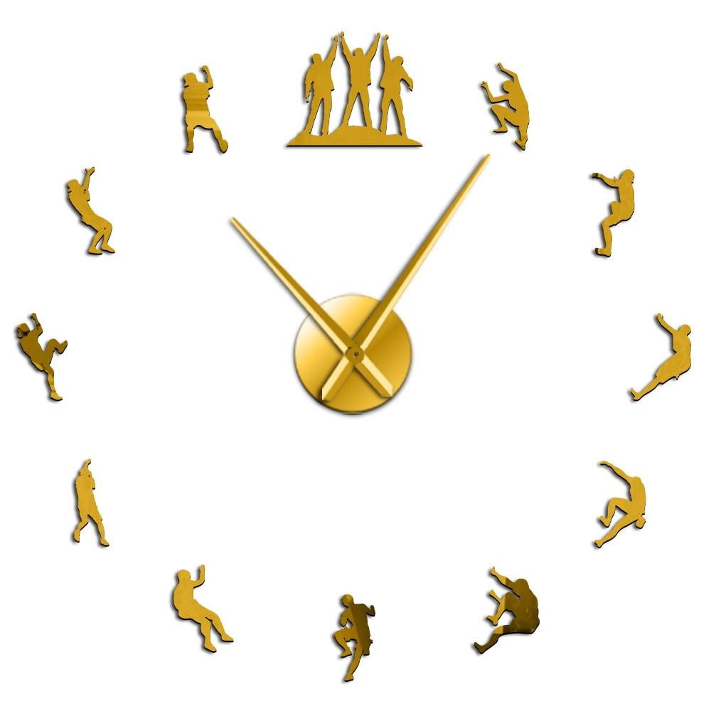 Climbers Silouette Frameless Wall Clock Stickers, DIY Modern Decorative ...