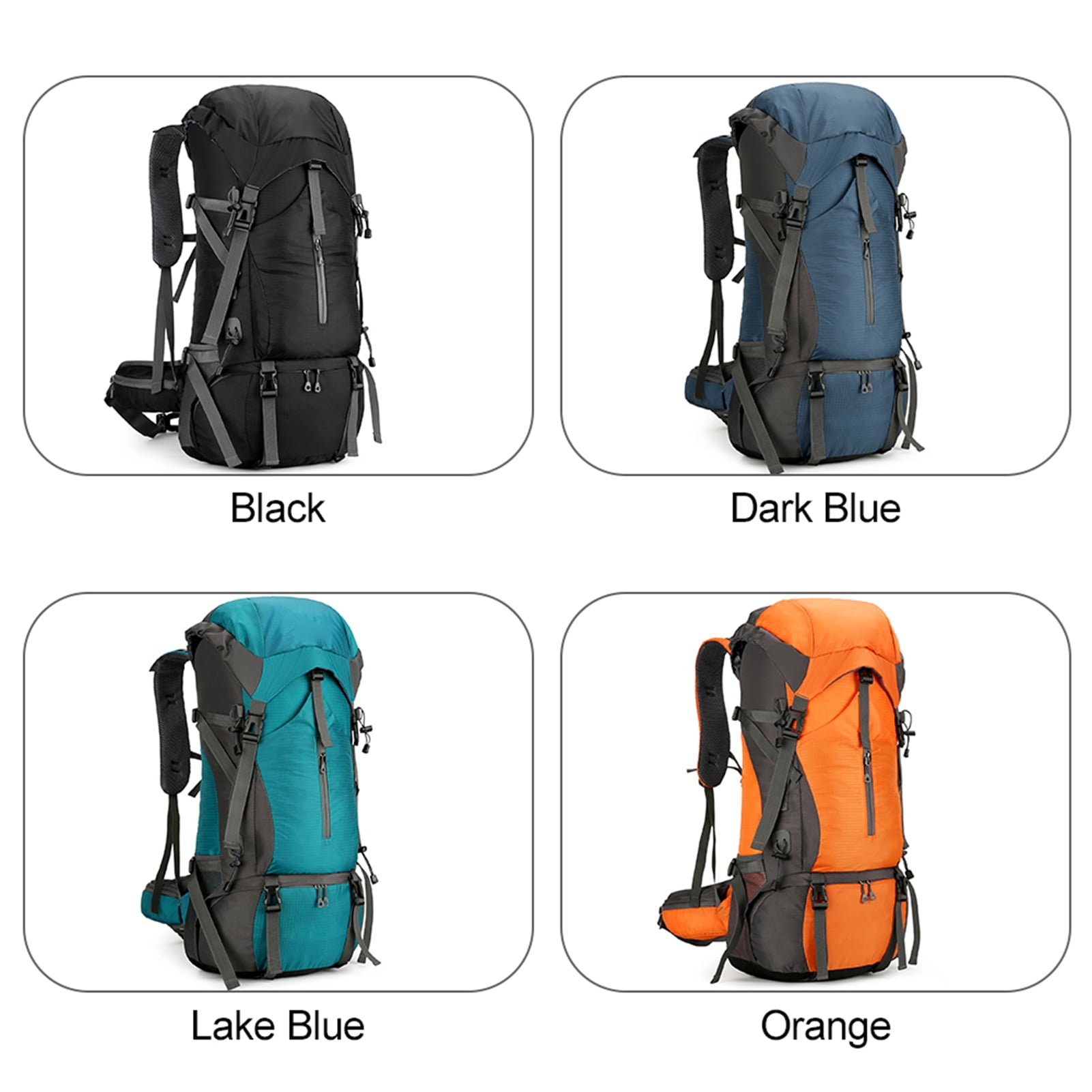 Climbing 70L Hiking Backpack Water-resistant Climbing Camping Backpack Travel Daypack With Rain ...