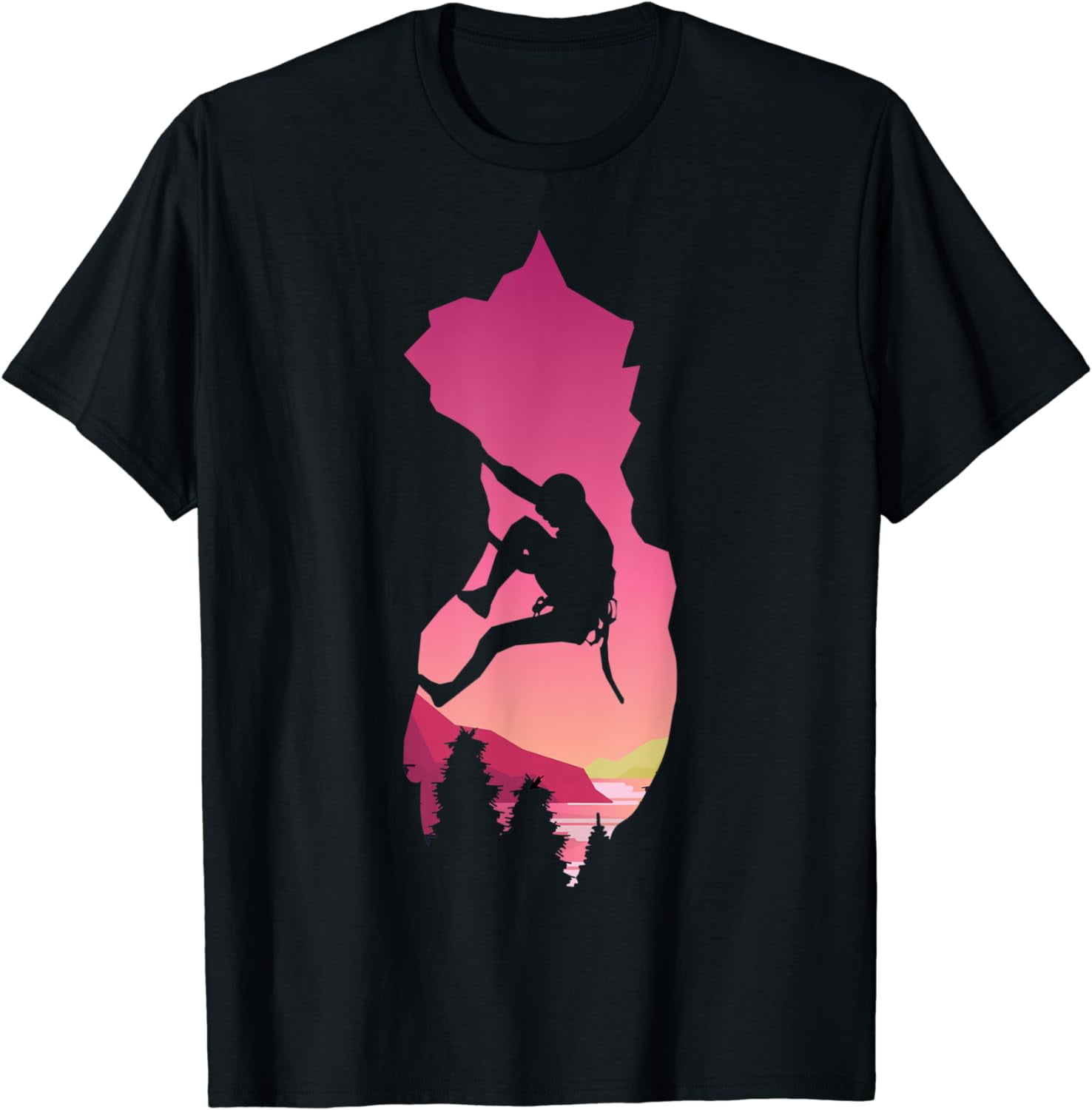 Climbing Bouldering Freeclimbing Forest Sunset T-Shirt - Walmart.com