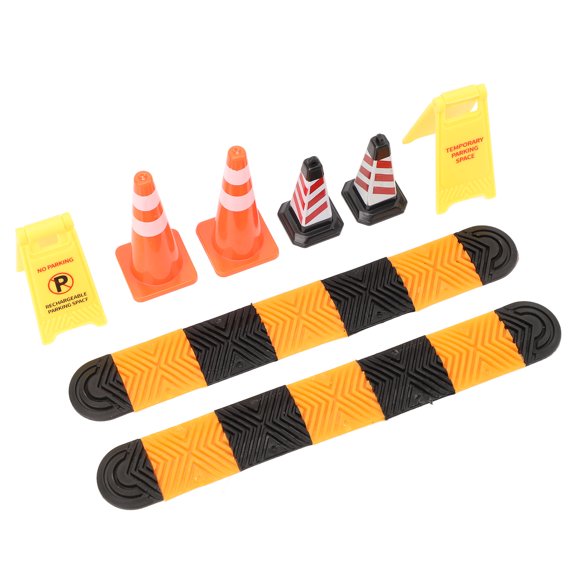 Climbing Car Scene Set: Durable Plastic Road Cones, Speed Bumps Warning ...