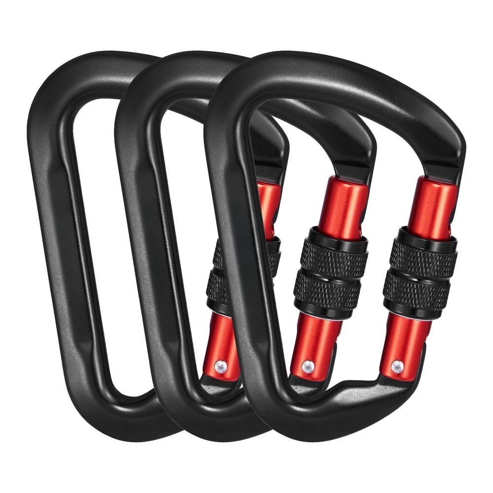 Climbing Carabiner Clips, 3 PCS Heavy Duty Caribiner, Professional 30 ...