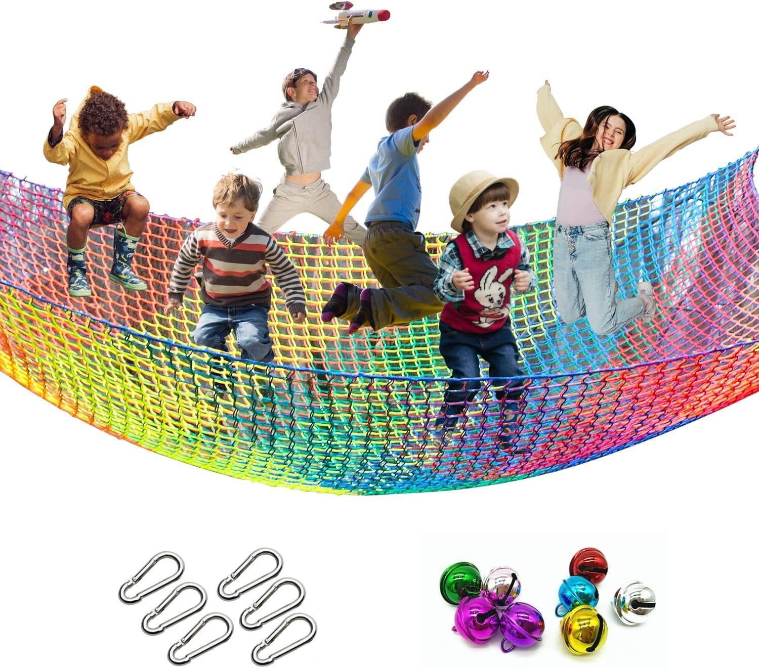 Climbing Cargo Net, 6.5' X 9.8' Double Layers Playground Safety Net ...