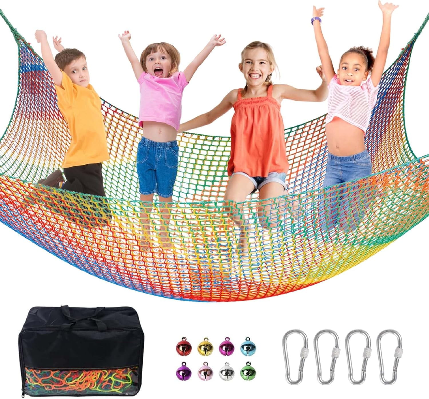 Climbing Cargo Net, 9.9 ft x 9.9 ft Large Playground Safety Net with ...