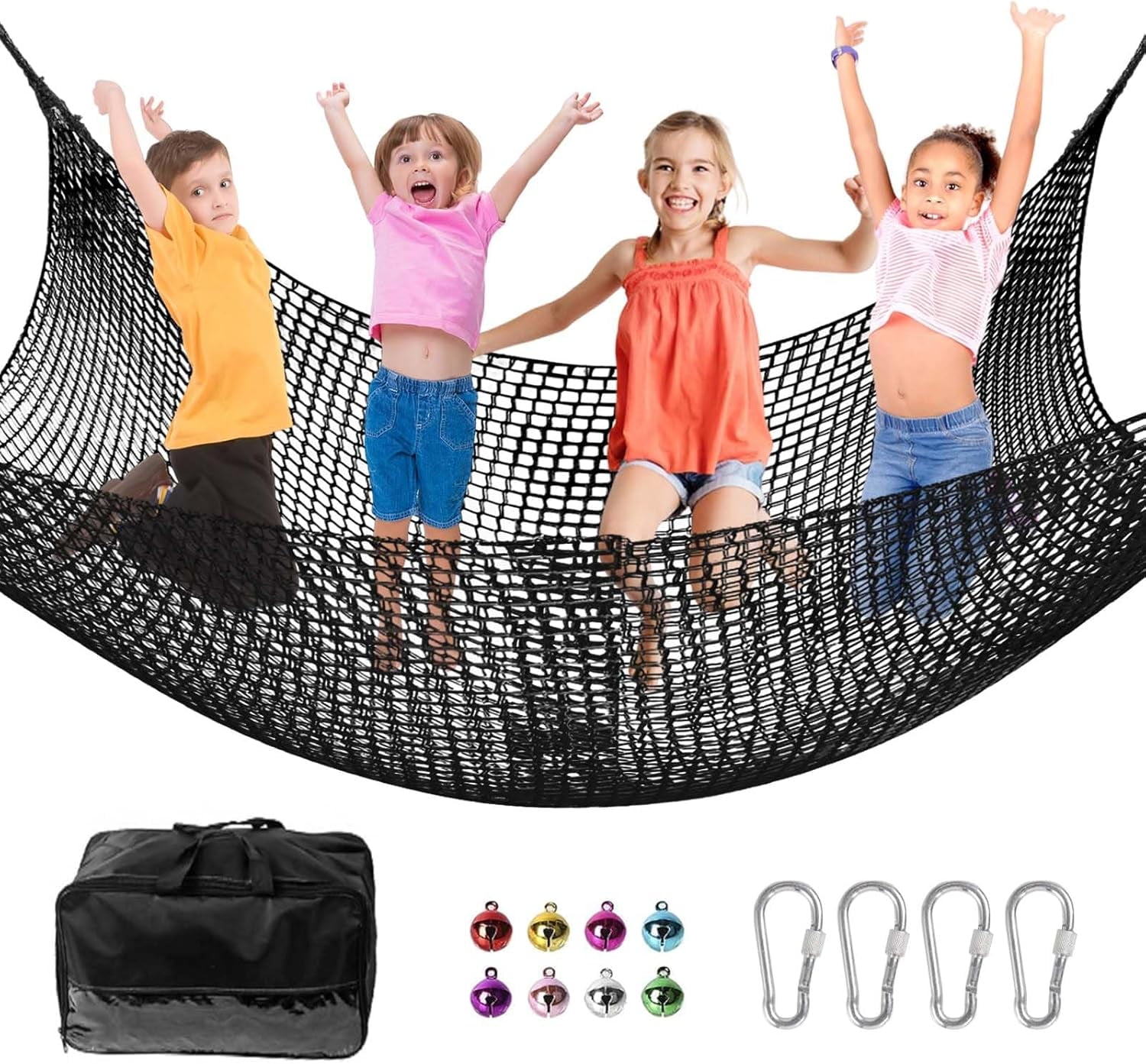 Climbing Cargo Net, 9.9 ft x 9.9 ft Large Playground Safety Net with ...