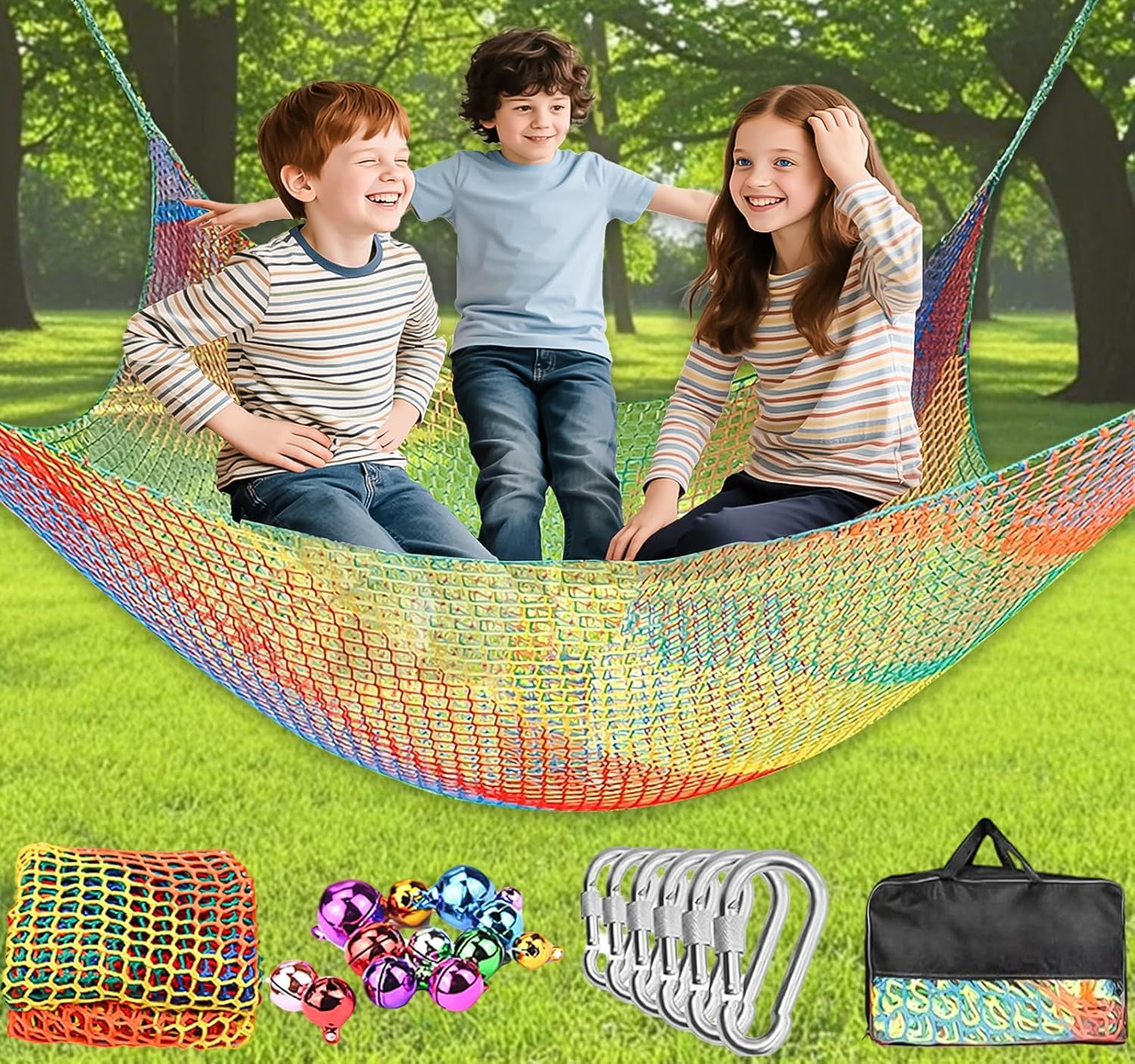 Climbing Cargo Net, Double Layers Playground Safety Net, Kids Backyard ...
