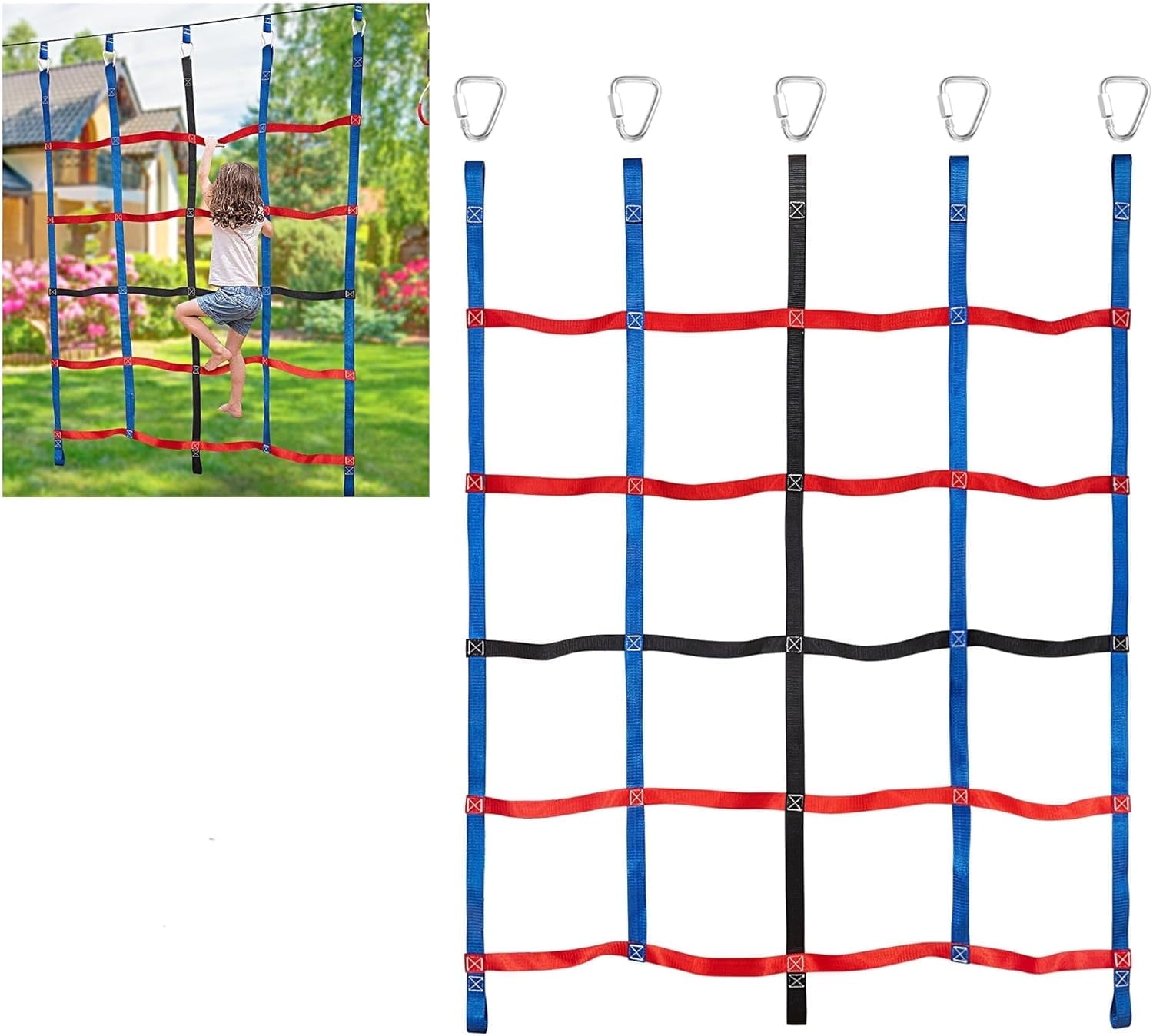 Climbing Cargo Net for Kids Ninja Net Climbing Swingset Polyester Rope ...