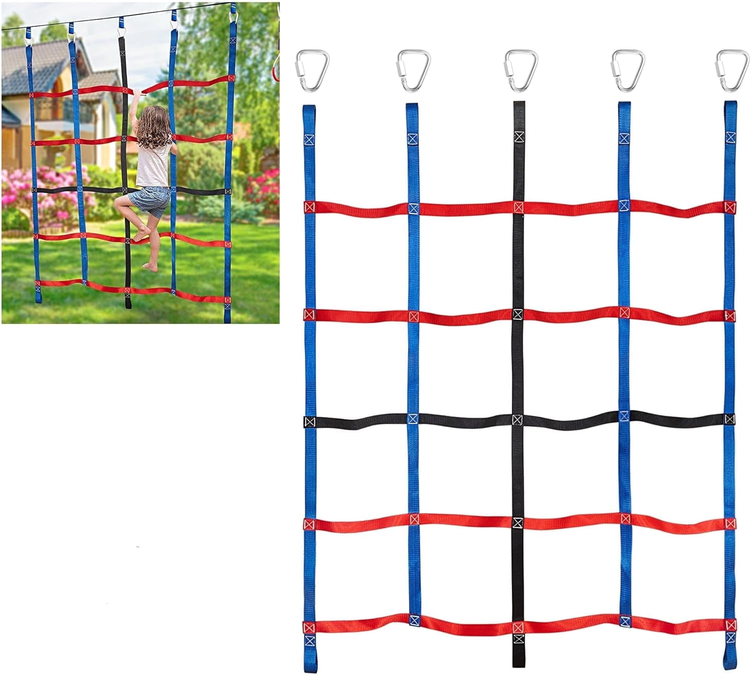 Climbing Cargo Net for Kids Ninja Net Climbing Swingset Polyester Rope ...