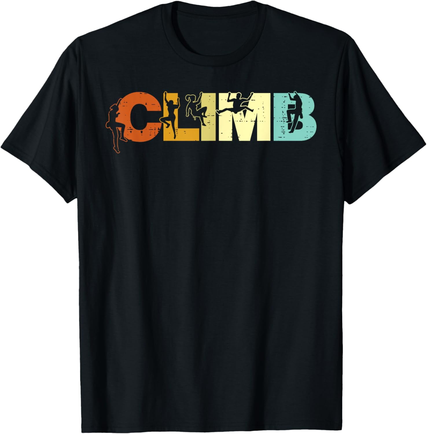Climbing Climb Letters Retro Rock Climber Women Girls Kids T-Shirt ...