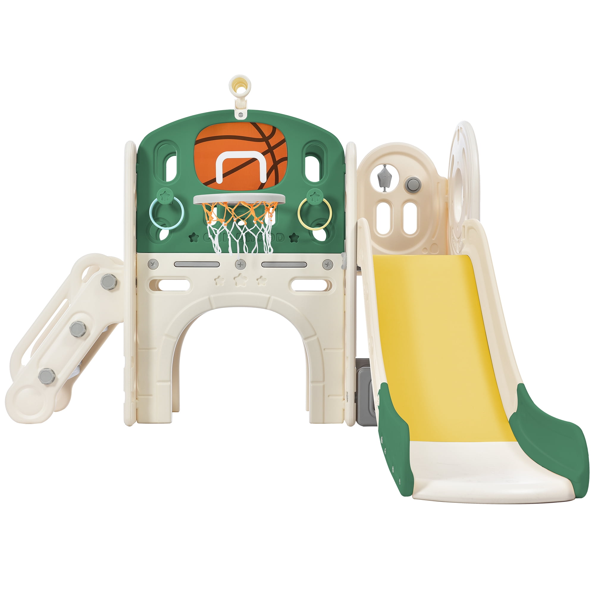 Climbing Crawling Playhouse Freestanding Arch Tunnel With Slide Ring ...
