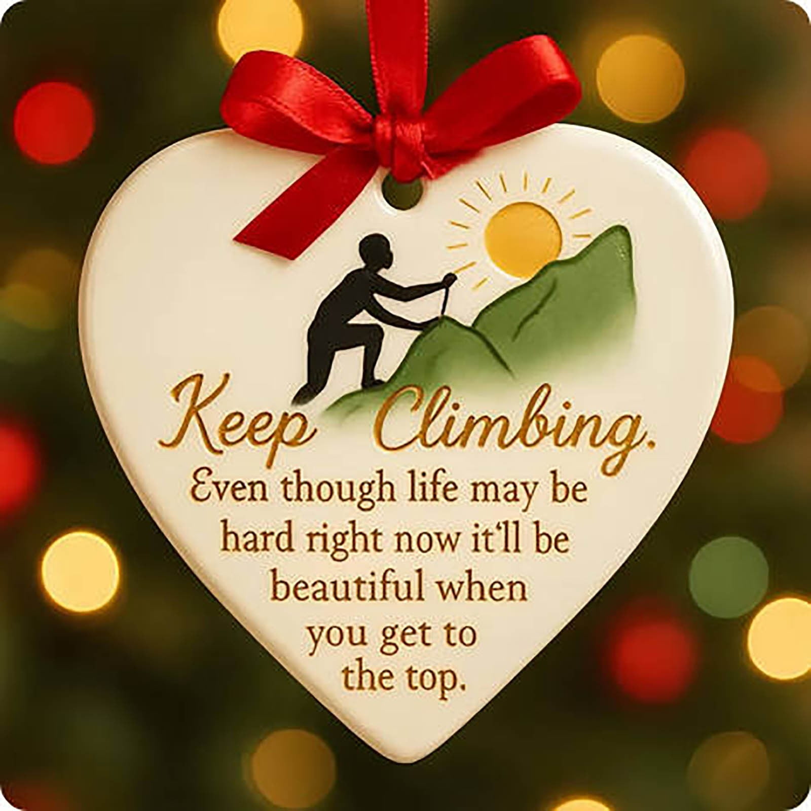 Climbing Heart Pendant, Inspirational Jewelry, Symbol of Perseverance ...