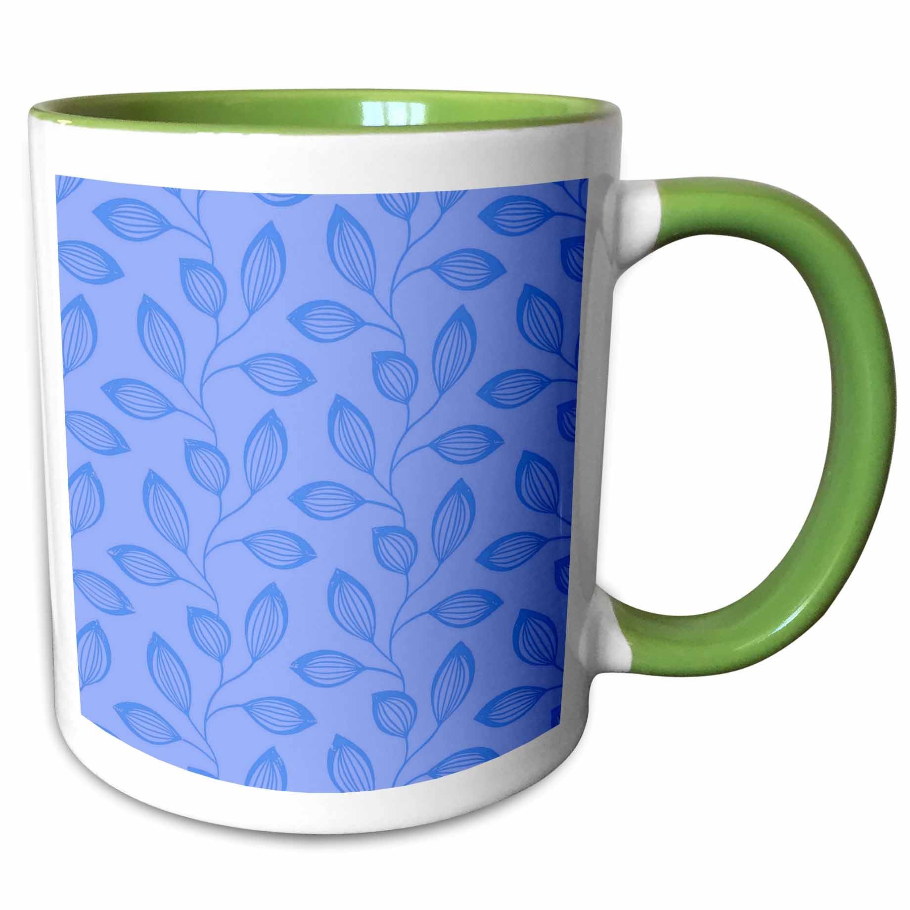 3drose, Climbing Leaves Botanical Foliage Repeat Pattern Blue, 15oz Two ...