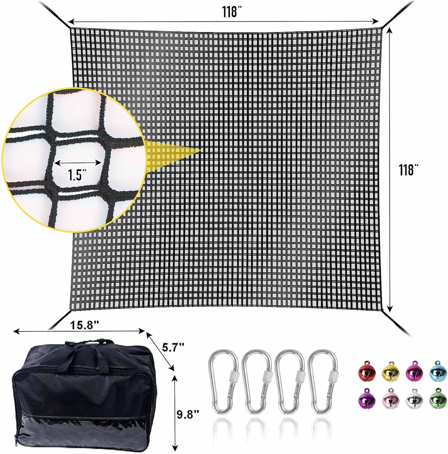 Climbing Net for Kids - 9.9FT x 9.9FT Double Layers Heavy Duty ...