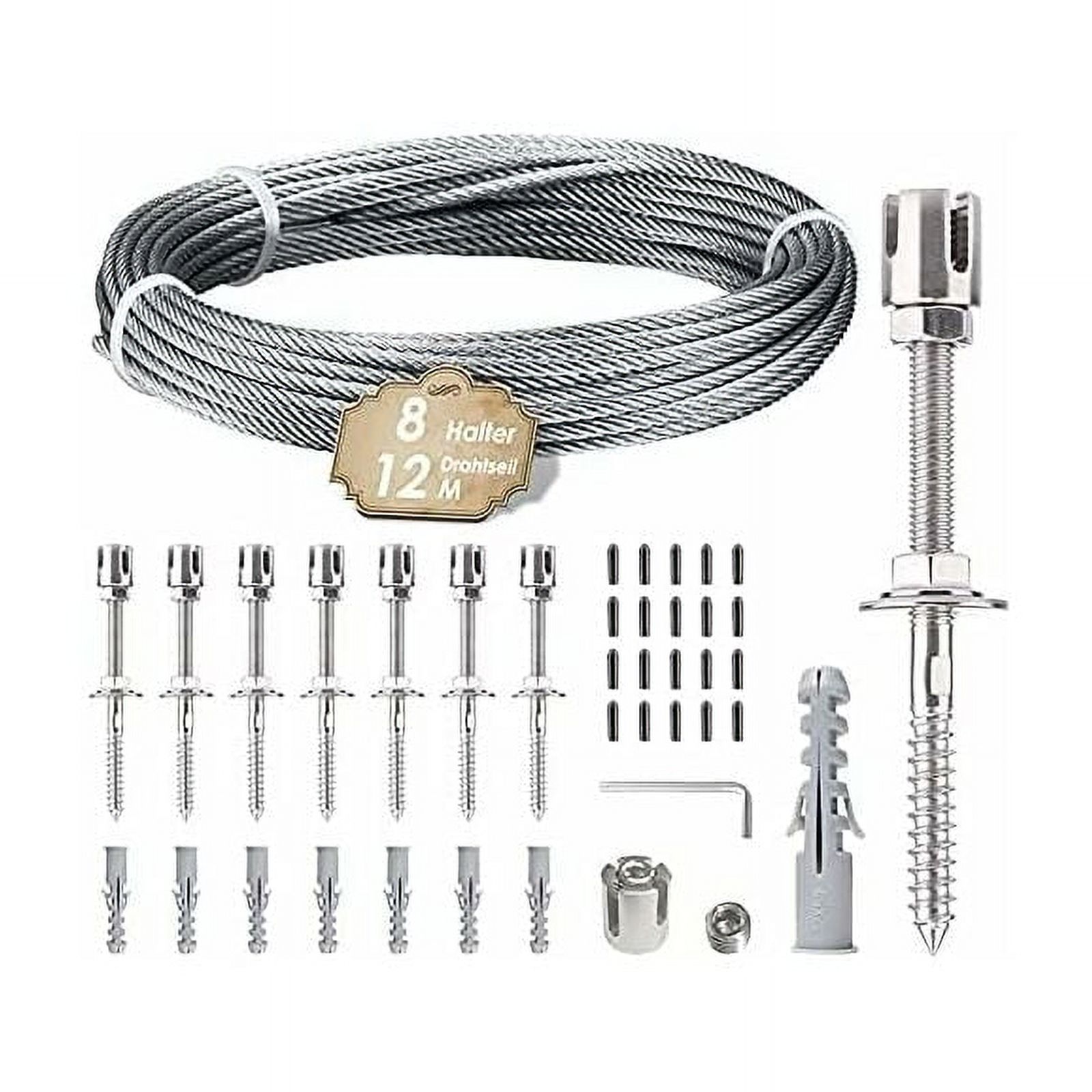 Climbing Plant Support, 12M Stainless Steel Rope Suspension Kit, With ...