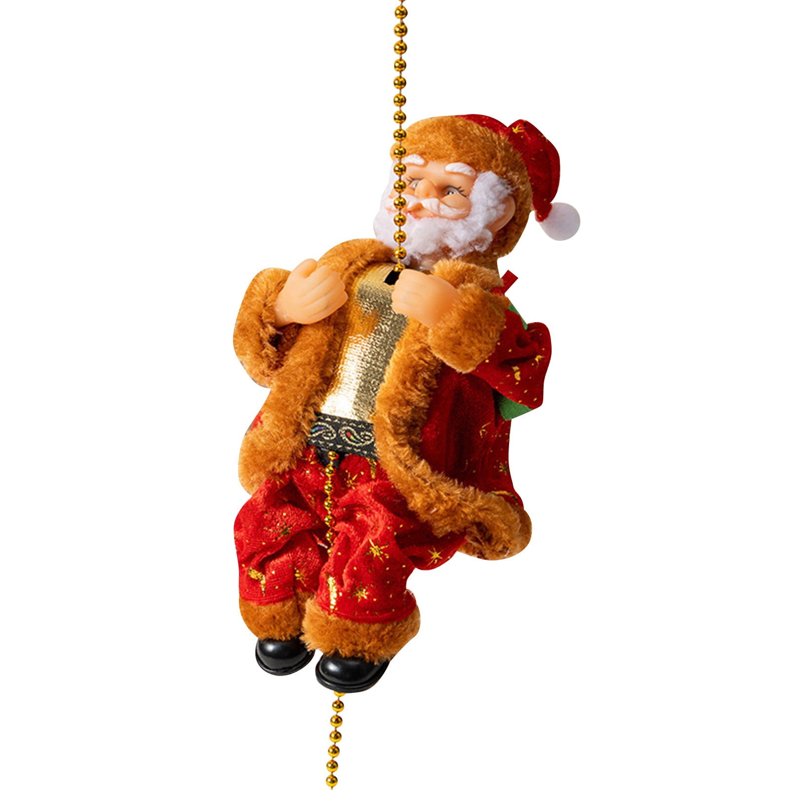Climbing Rope Santa with Music, Christmas Tree Ornament Novelty Santa ...