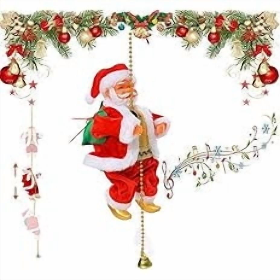 Climbing Santa On Chain With Music,Electric Santa Claus Climbing Rope ...