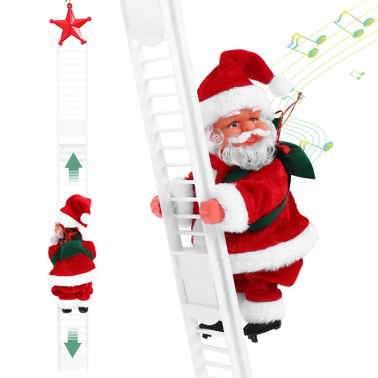 Climbing Santa on Ladder with Music,The Electric Santa Climbing Ladder ...
