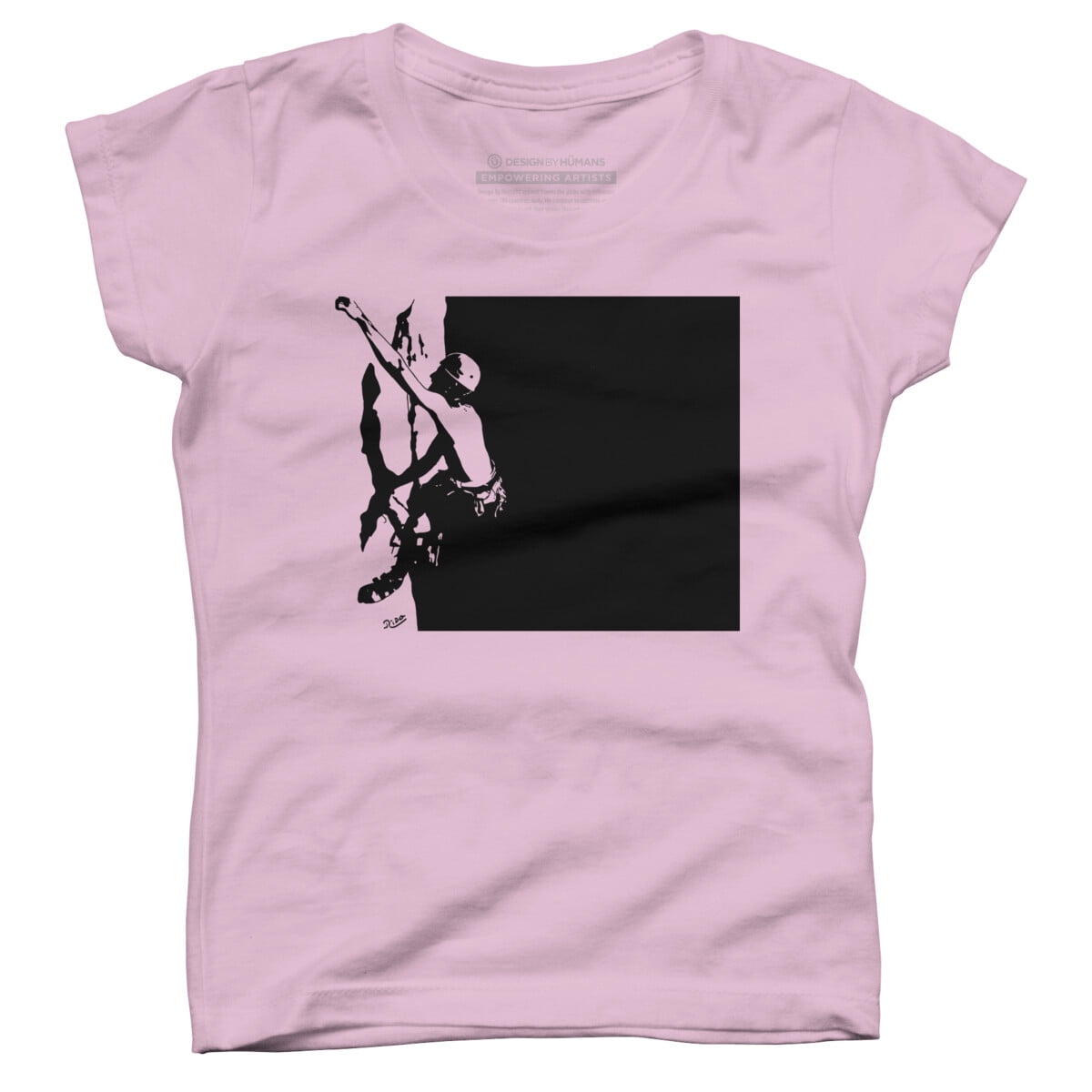 Climbing Session Girls Pink Graphic Tee - Design By Humans M - Walmart.com