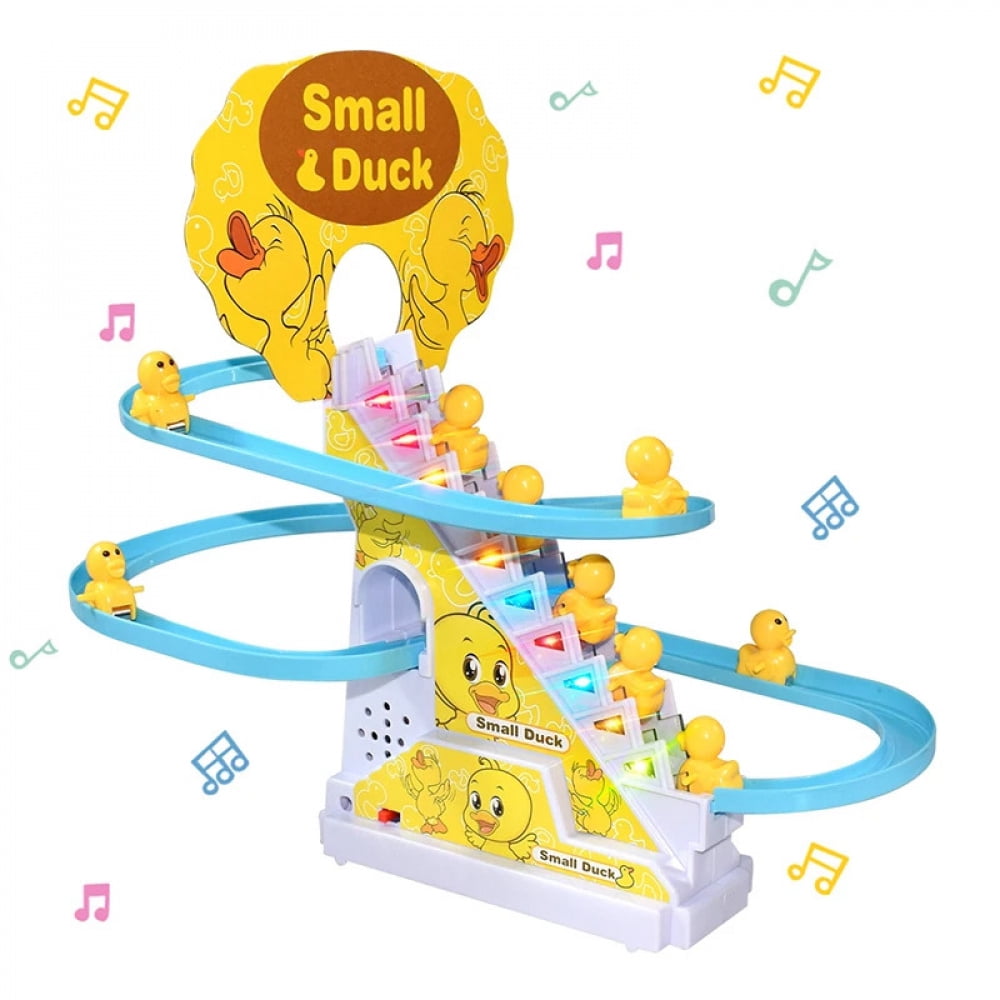 Climbing Stairs Track Toy Electric Duck DIY Rail Racing Track Roller ...