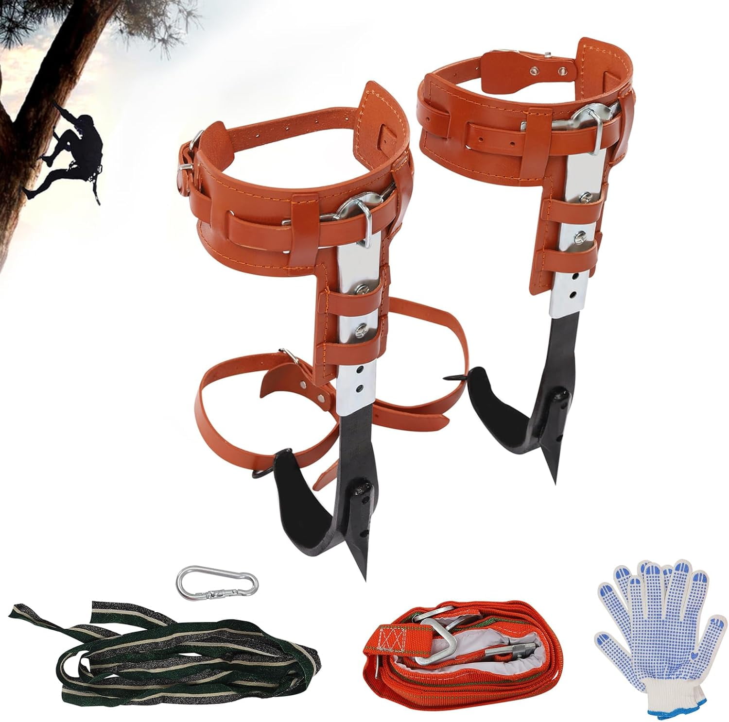 Climbing Tree Spikes with Multi-Functional Belt, Stainless Steel ...