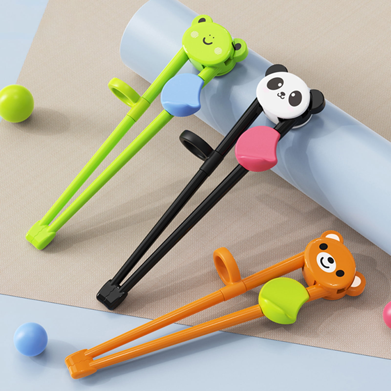 Clinaoy 1 Pair Training Chopsticks Comfortable Grip Chewable Ergonomic ...