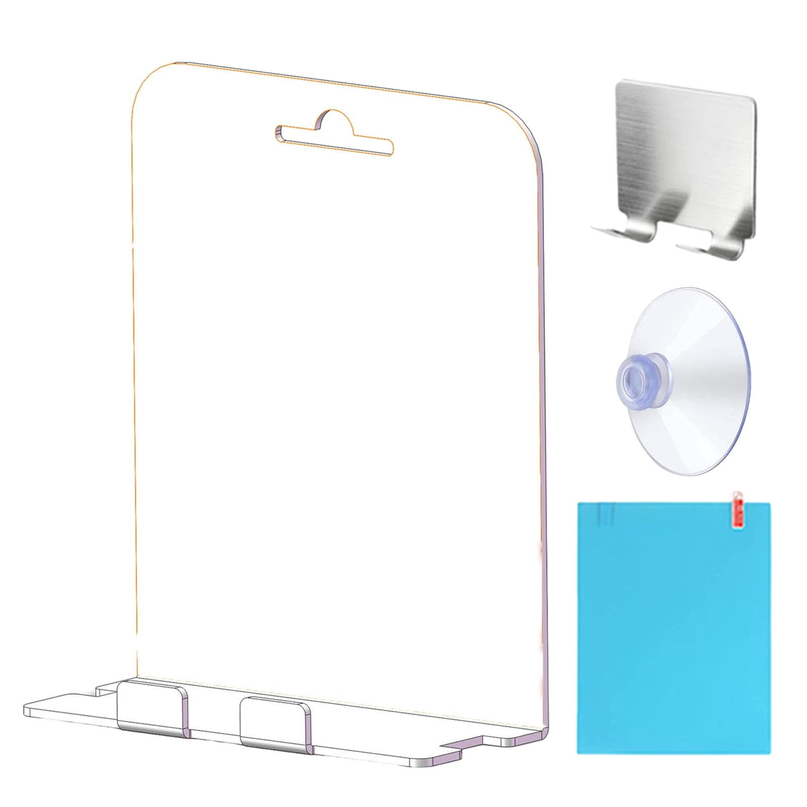 Clinaoy 1 Set Anti-Fog Mirror with Shelf Clear Easy to Clean Shaving ...