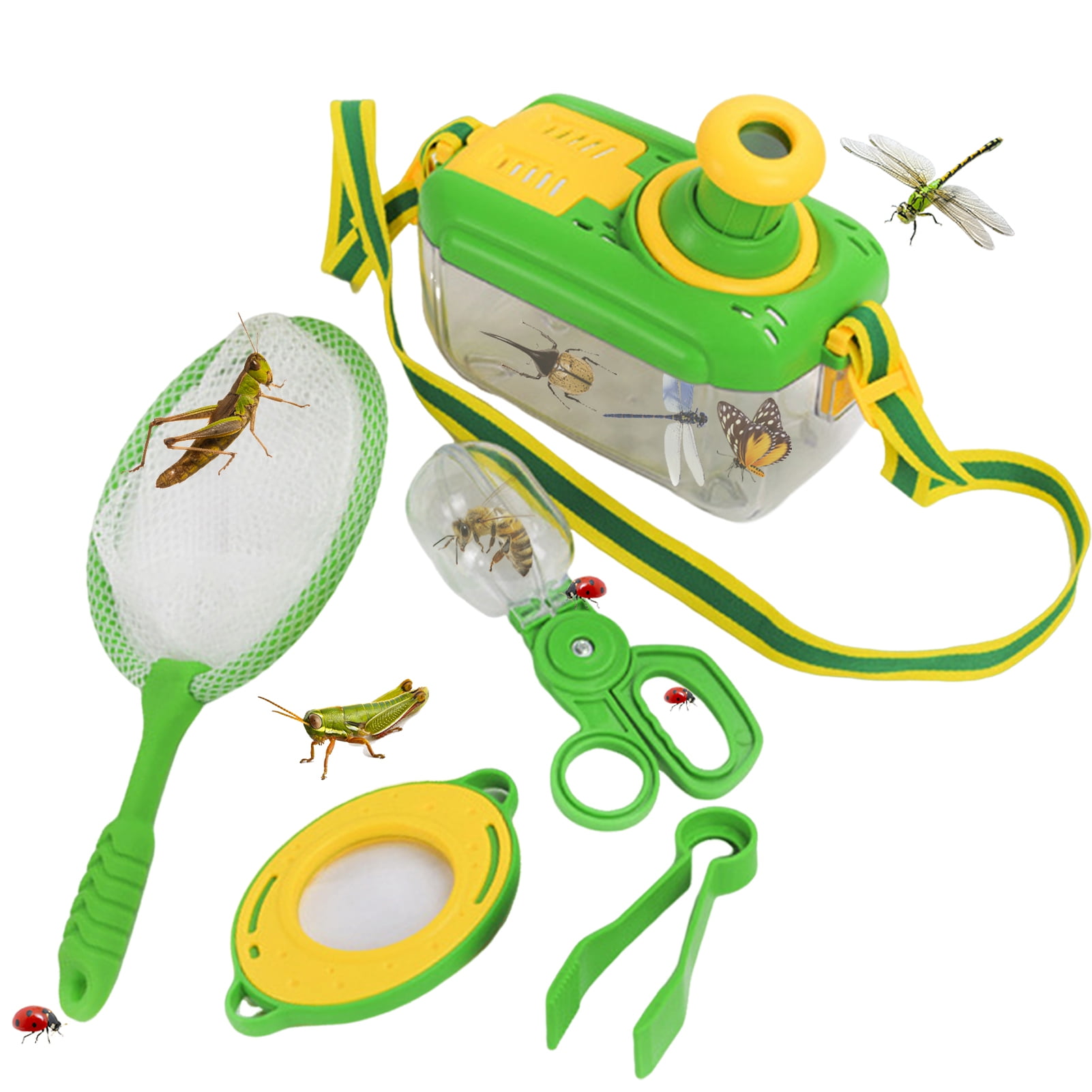 Clinaoy 1 Set Kids Animal Catcher Kit with Viewer Box Butterflies Net ...