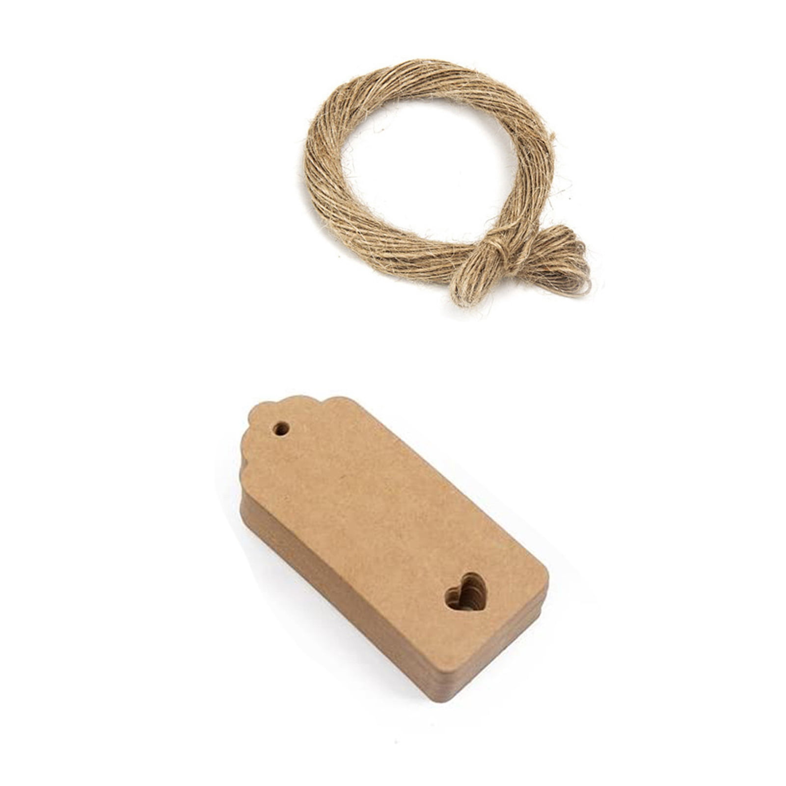 Clinaoy 100Pcs Gift Tag with 20m Jute Twine Round/Heart/Rectangle ...