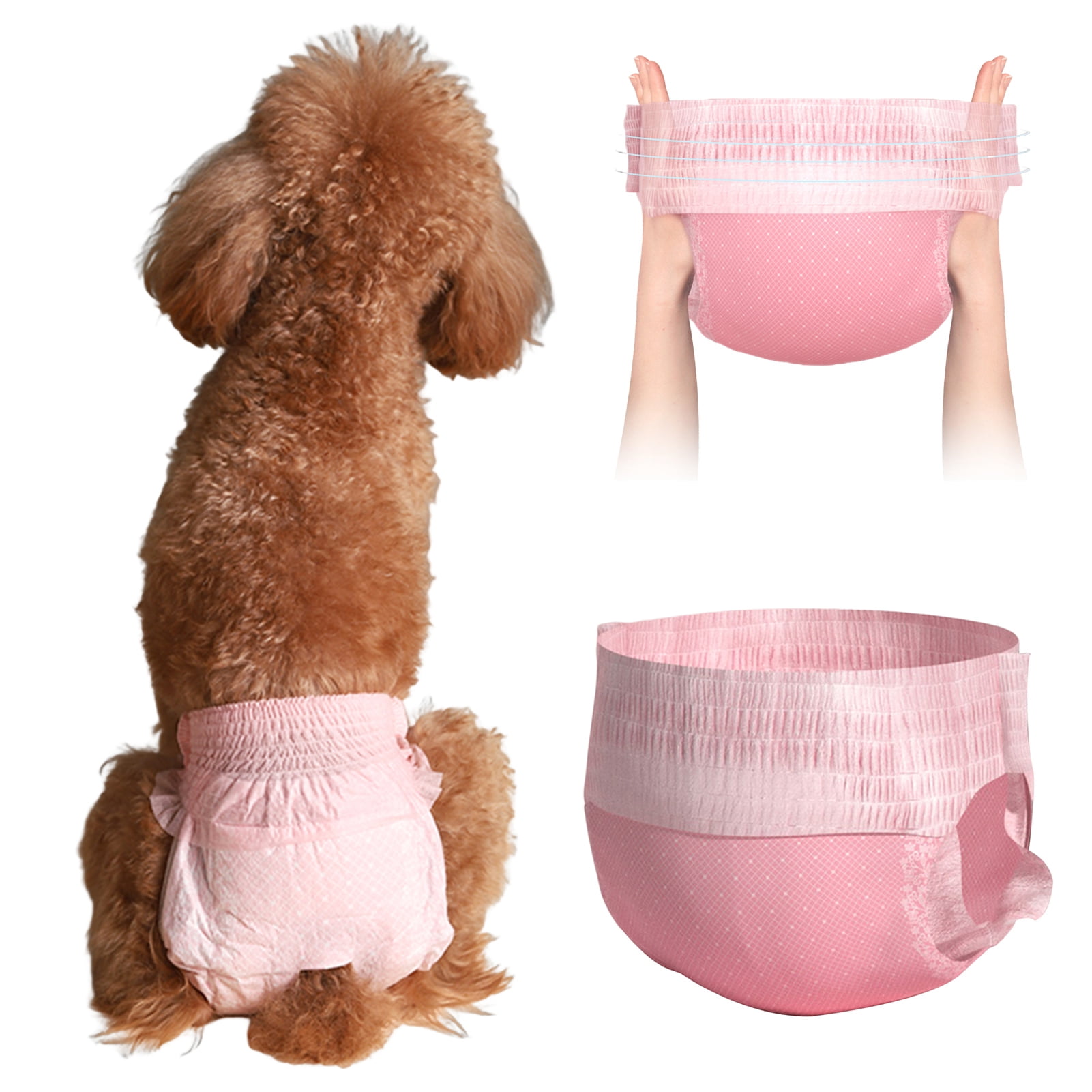 Clinaoy 10Pcs Stretchy Dog Diapers with Tail Hole Super Absorbent Leak ...