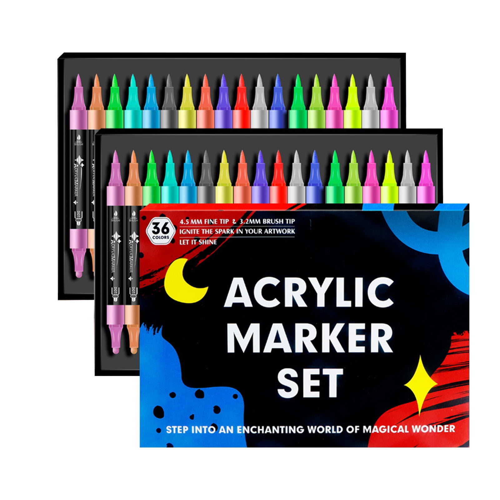 Clinaoy 12/24/36Pcs Double Line Outline Marker Pen Set Waterproof ...