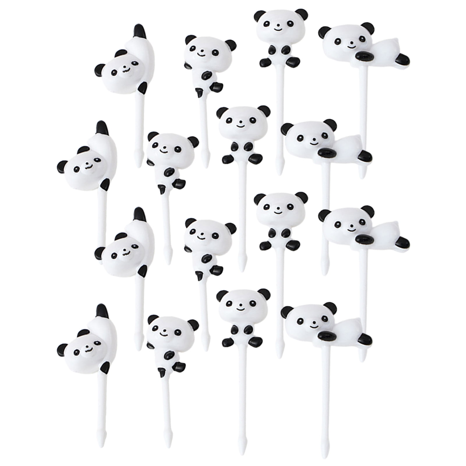 Clinaoy 16Pcs Fruit Fork Easy to Clean Cute Panda Shape Food Dessert ...