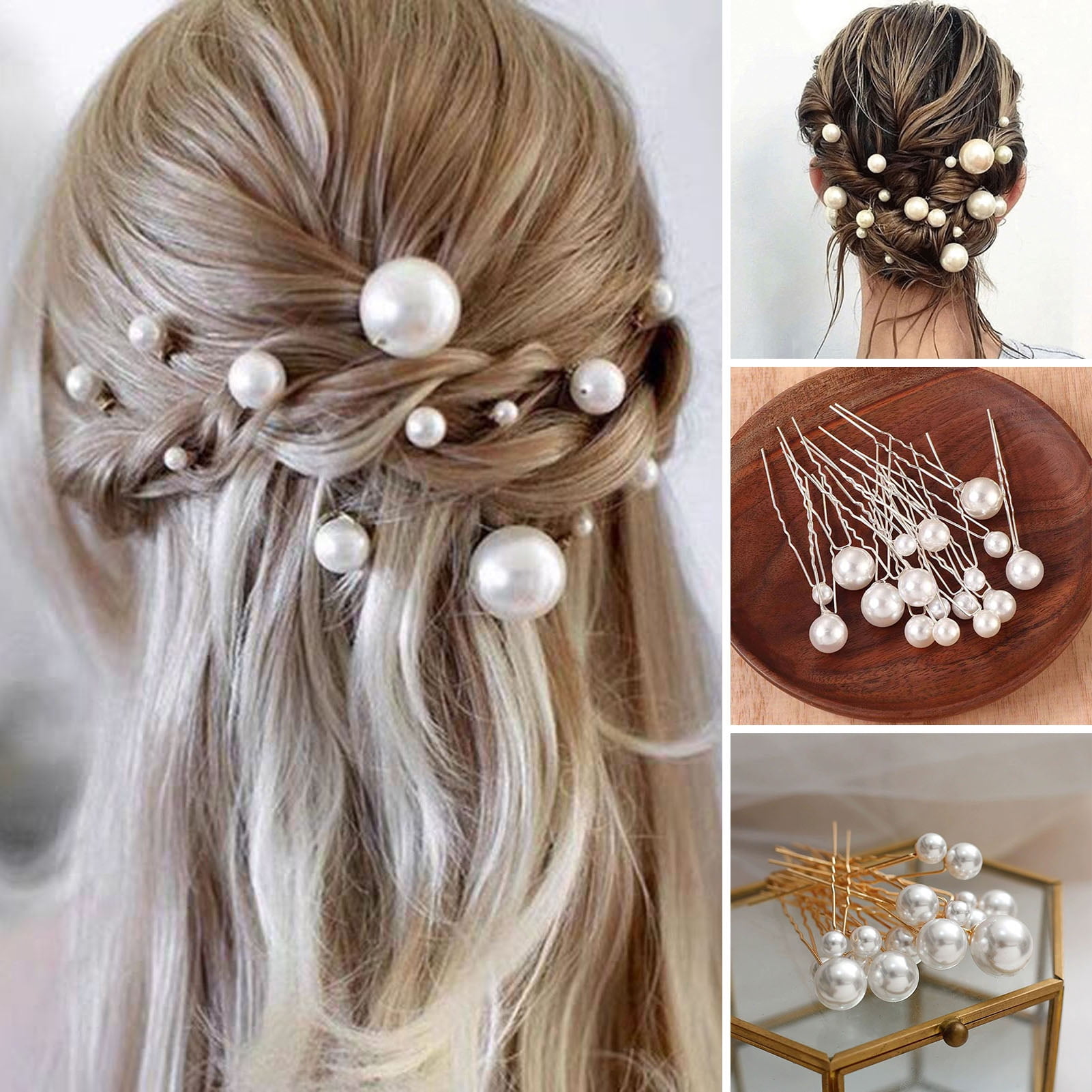 Clinaoy 16Pcs Non-slip Elegant Hair Stick Retro Exquisite Handmade Faux ...