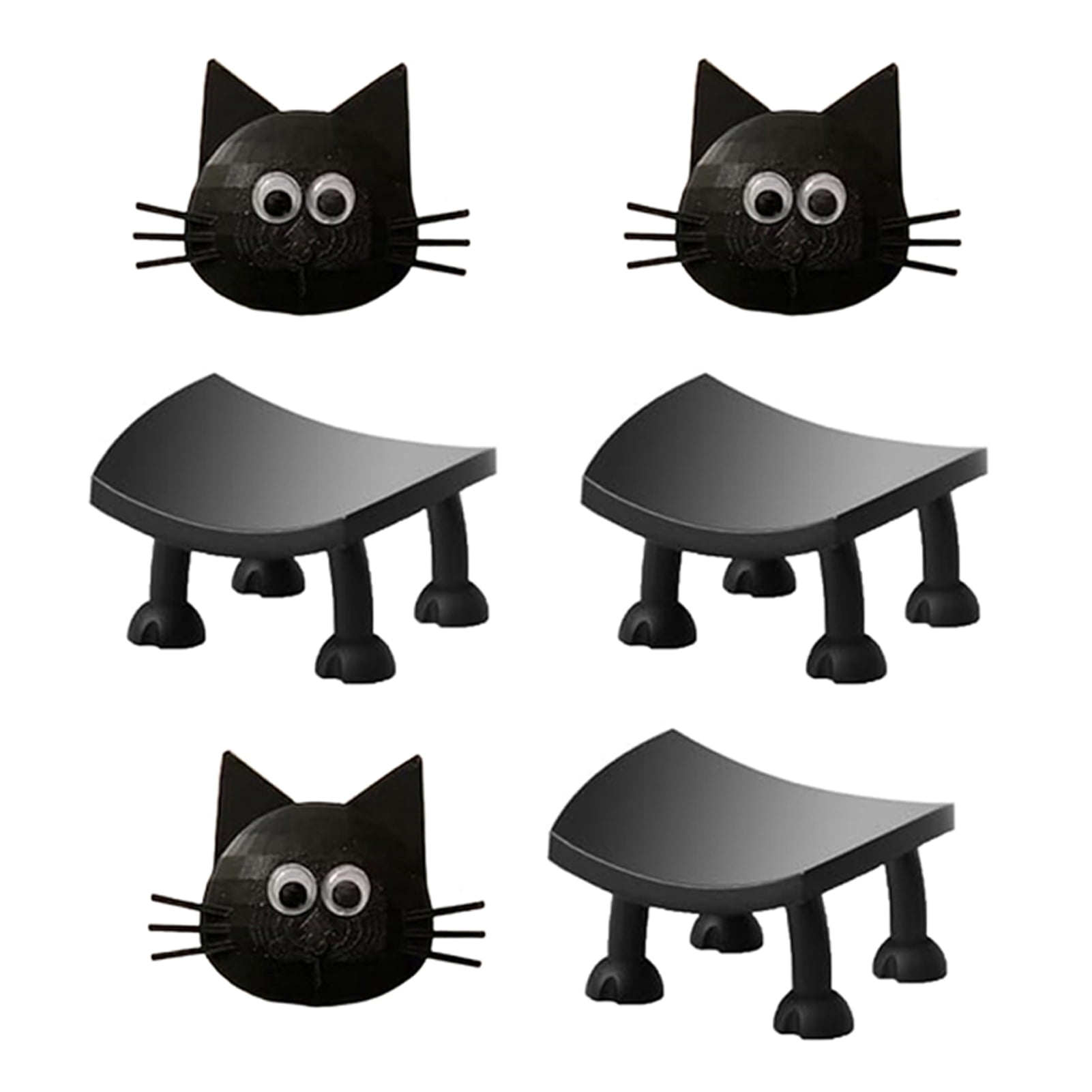 Clinaoy 2/3Pcs Funny Toilet Paper Holder Versatile Placement Creative Cat Shaped Free-Standing ...