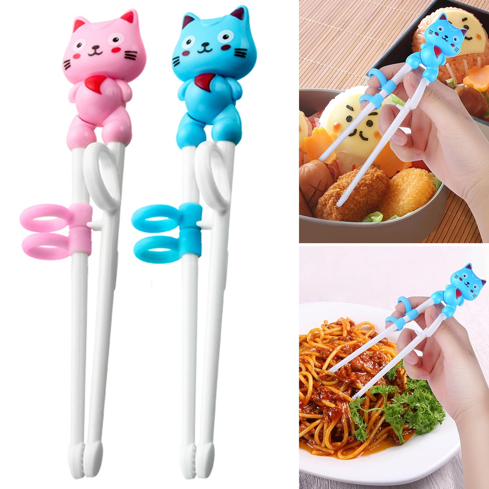 Clinaoy 2 Pair Kids Chopsticks Easy-to-use Reusable Educational ...