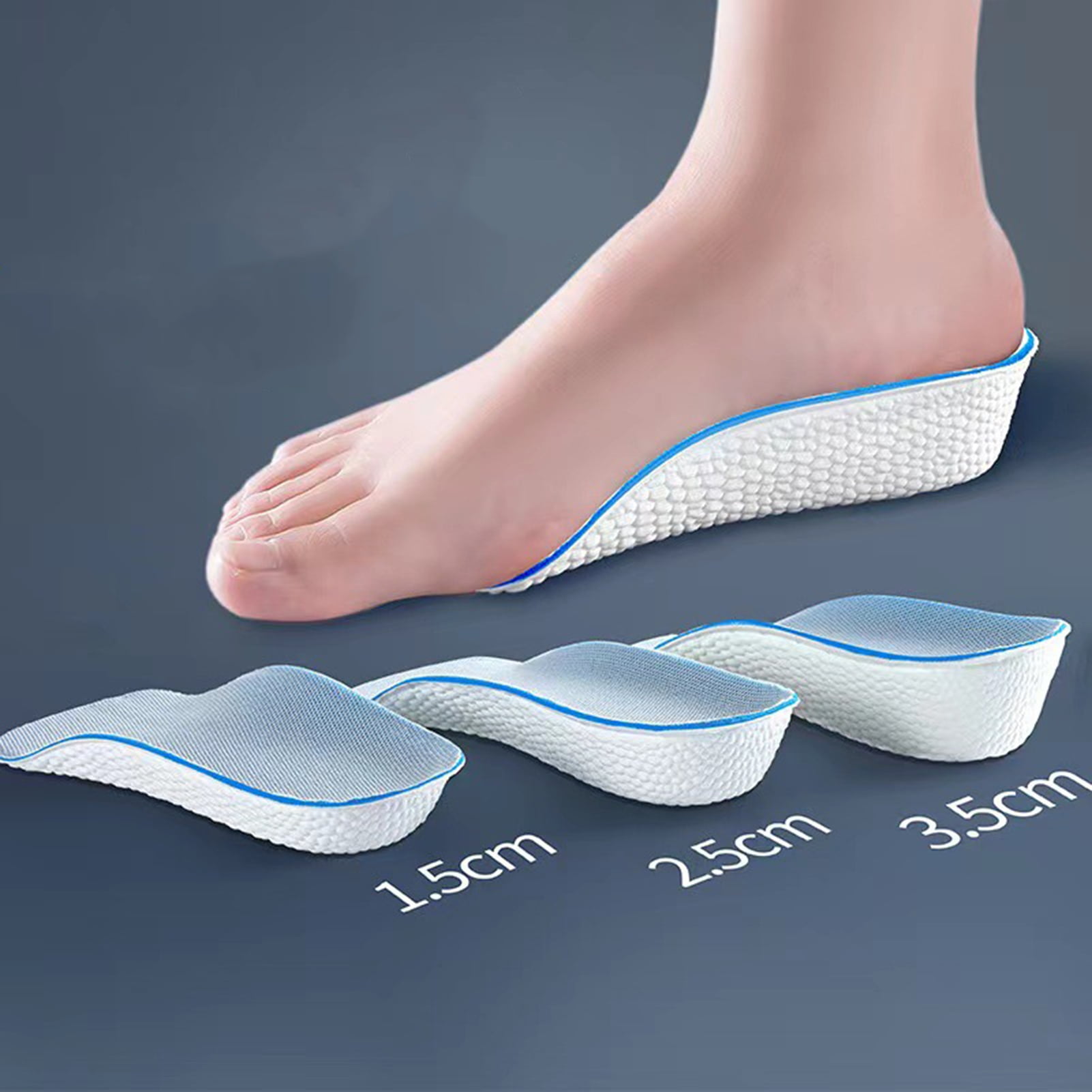 Clinaoy 2 Pairs 1.5/2.5/3.5CM Height Increasing Insole Shoe Heel Lift ...