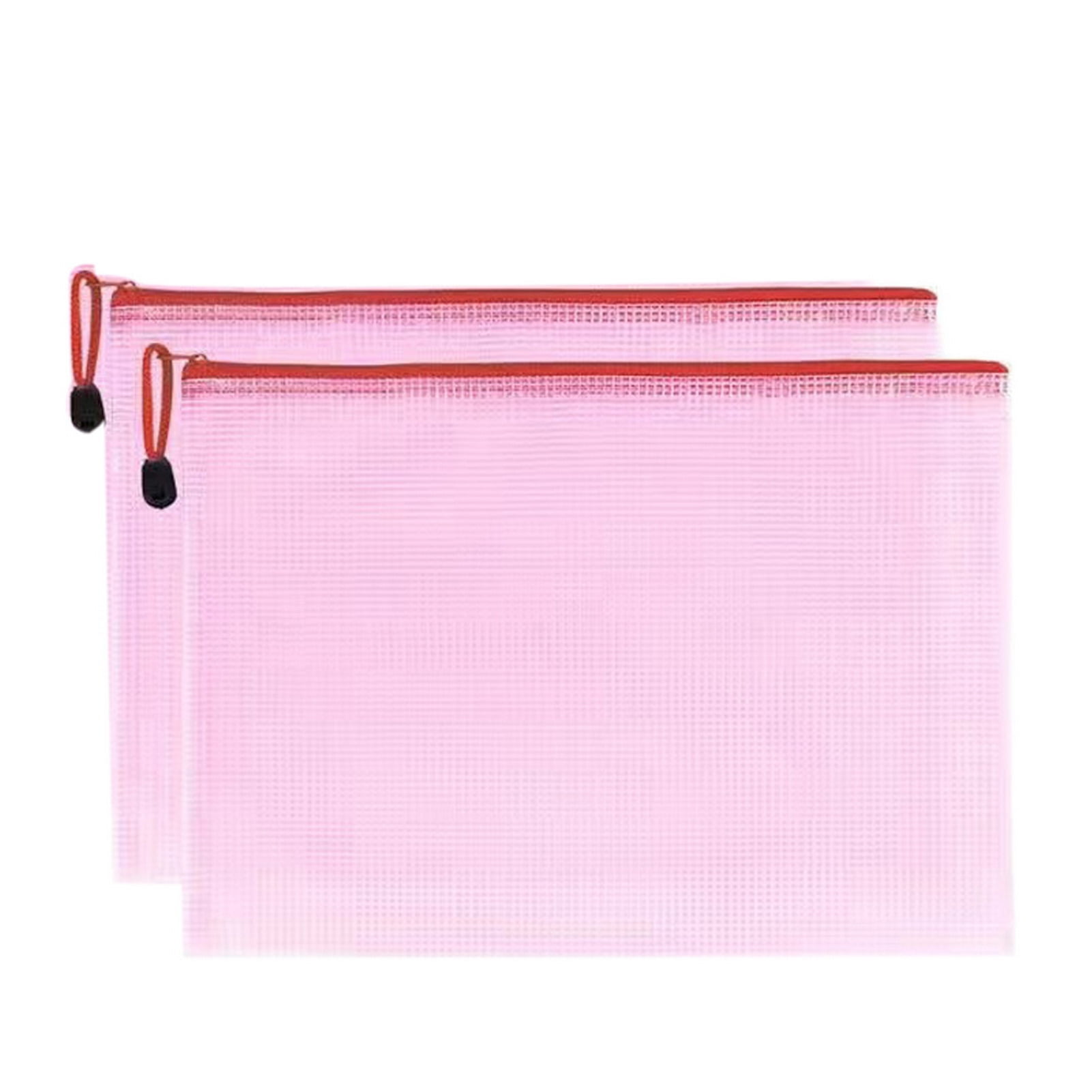 Clinaoy 2Pcs Transparent Waterproof File Bags A4 A5 File Holder Mesh Pockets Vibrant Color ...