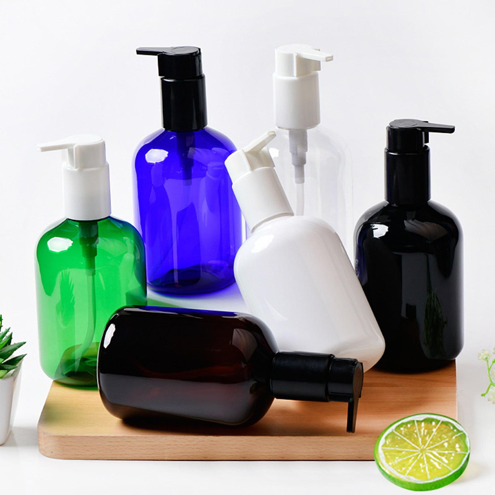 Clinaoy 300ml Lotion Bottle Good Sealing Reused Short Style Round ...