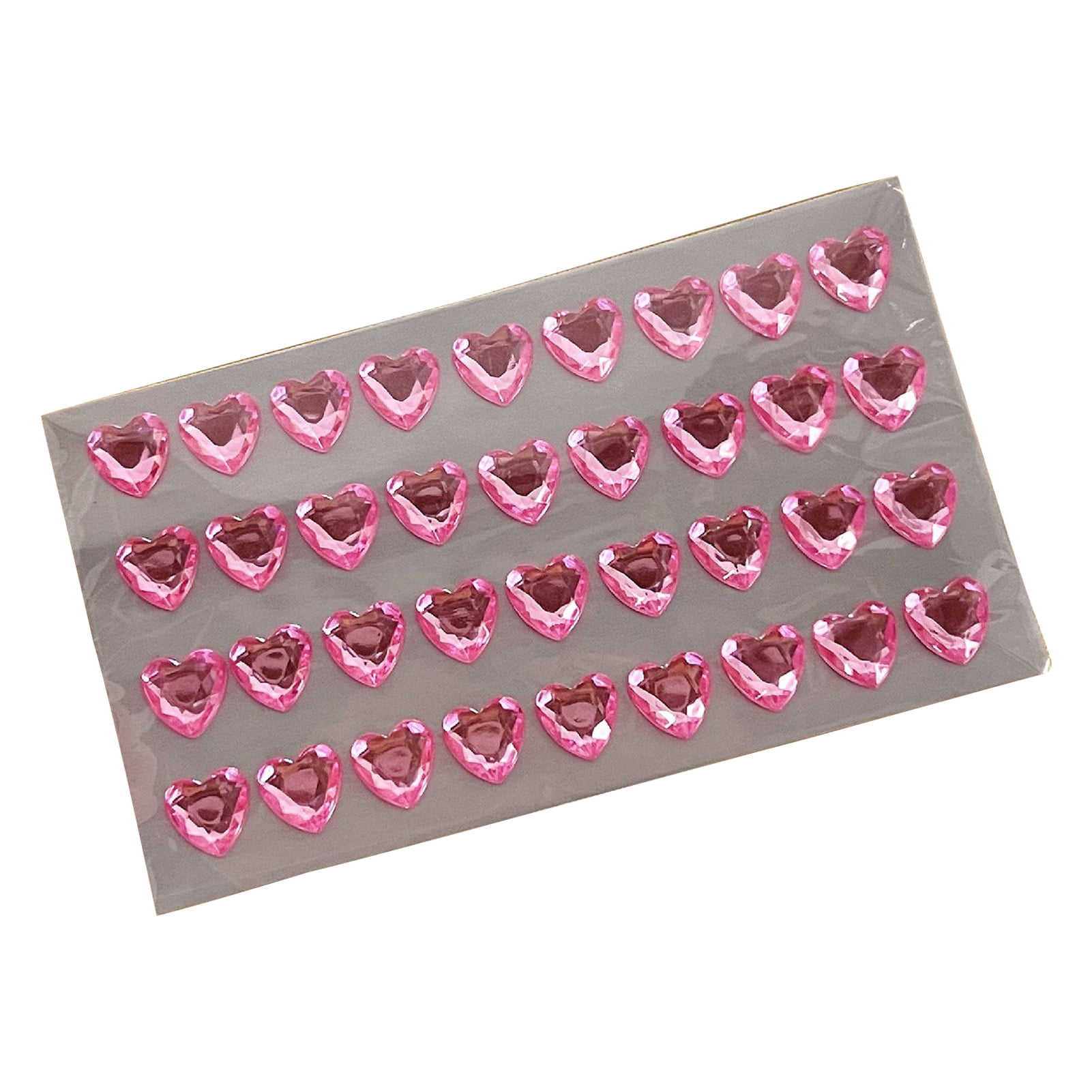 Clinaoy 3D Faux Crystal Heart Sticker Self-Adhesive Easy to Apply ...
