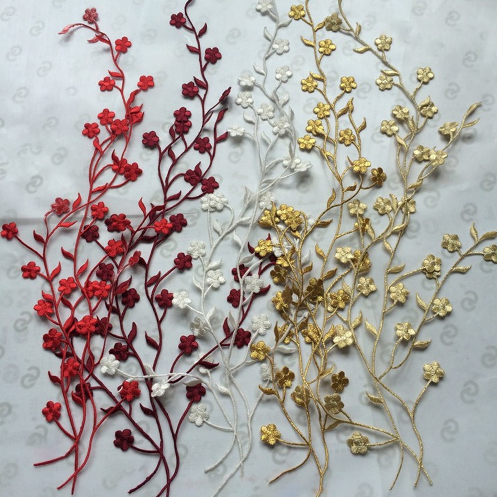 Clinaoy 3D Flower Applique Plum Blossom Embroidery Sweater Dress Blouse ...