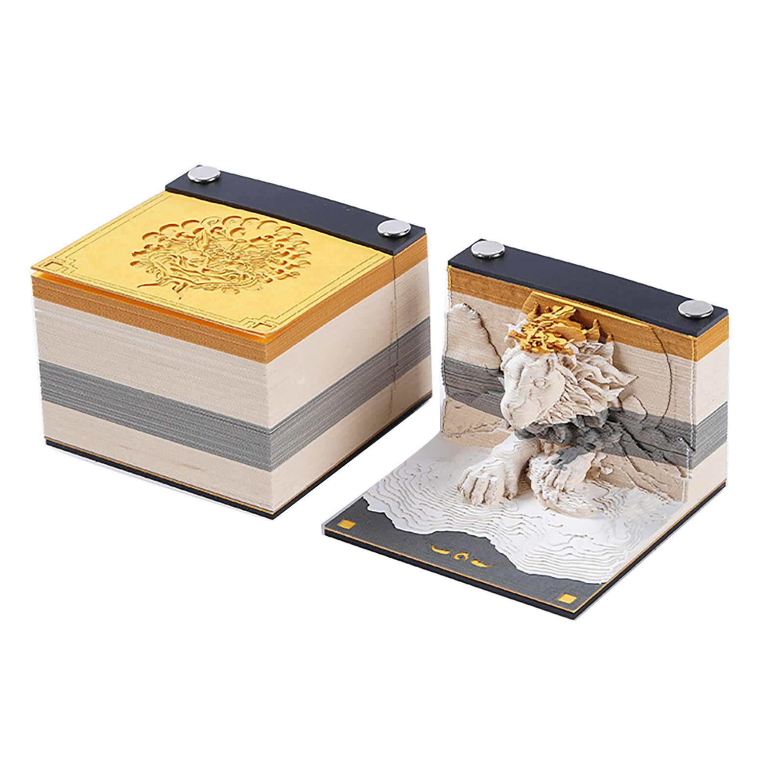 Clinaoy 3D Paper Carving Art Memo Pad Animal Notepad Dinosaur Cheetah Mammoth Hippo Rhino Note ...