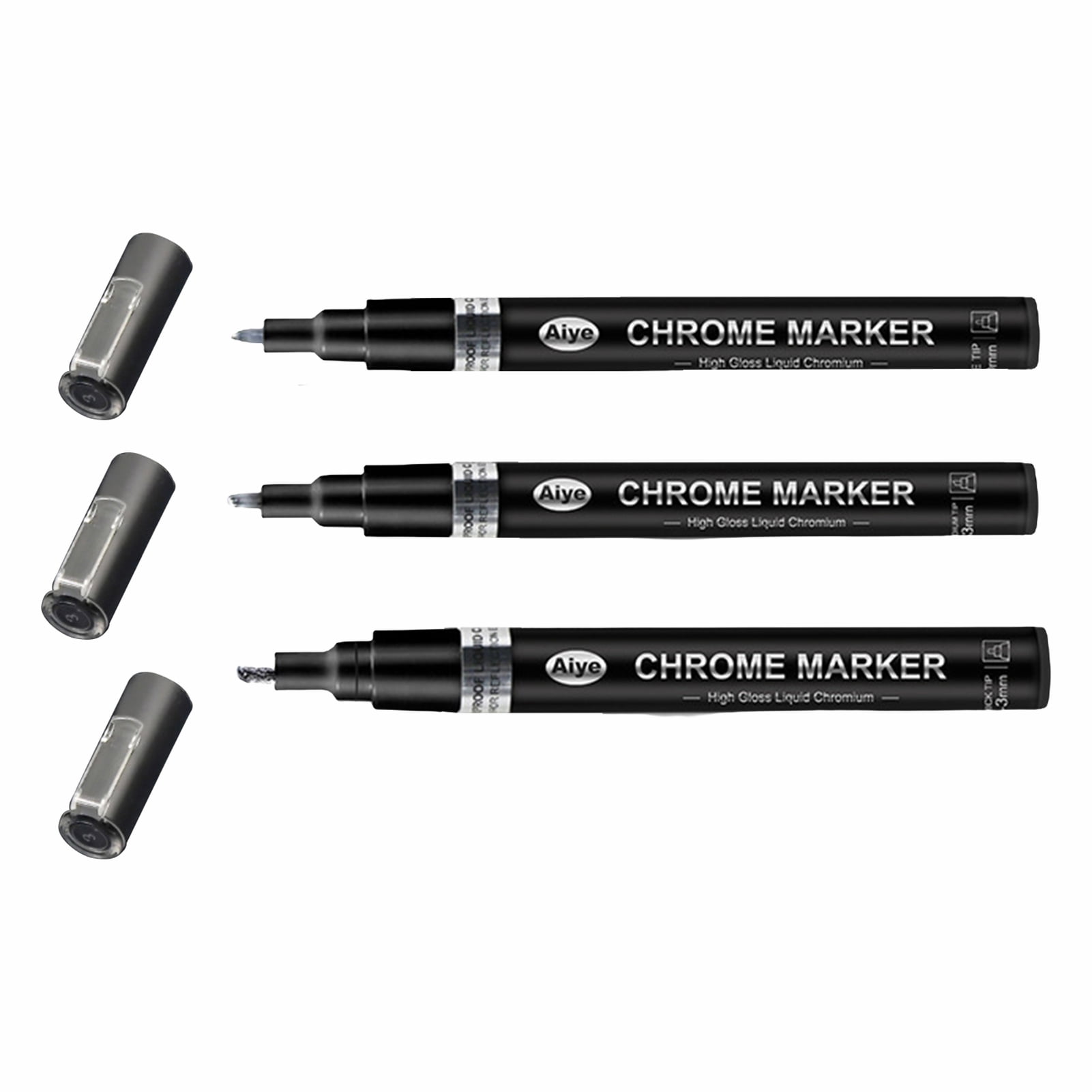 Clinaoy 3Pcs Metallic Liquid Paint Pens, Gold Silver Bronze Reflective ...